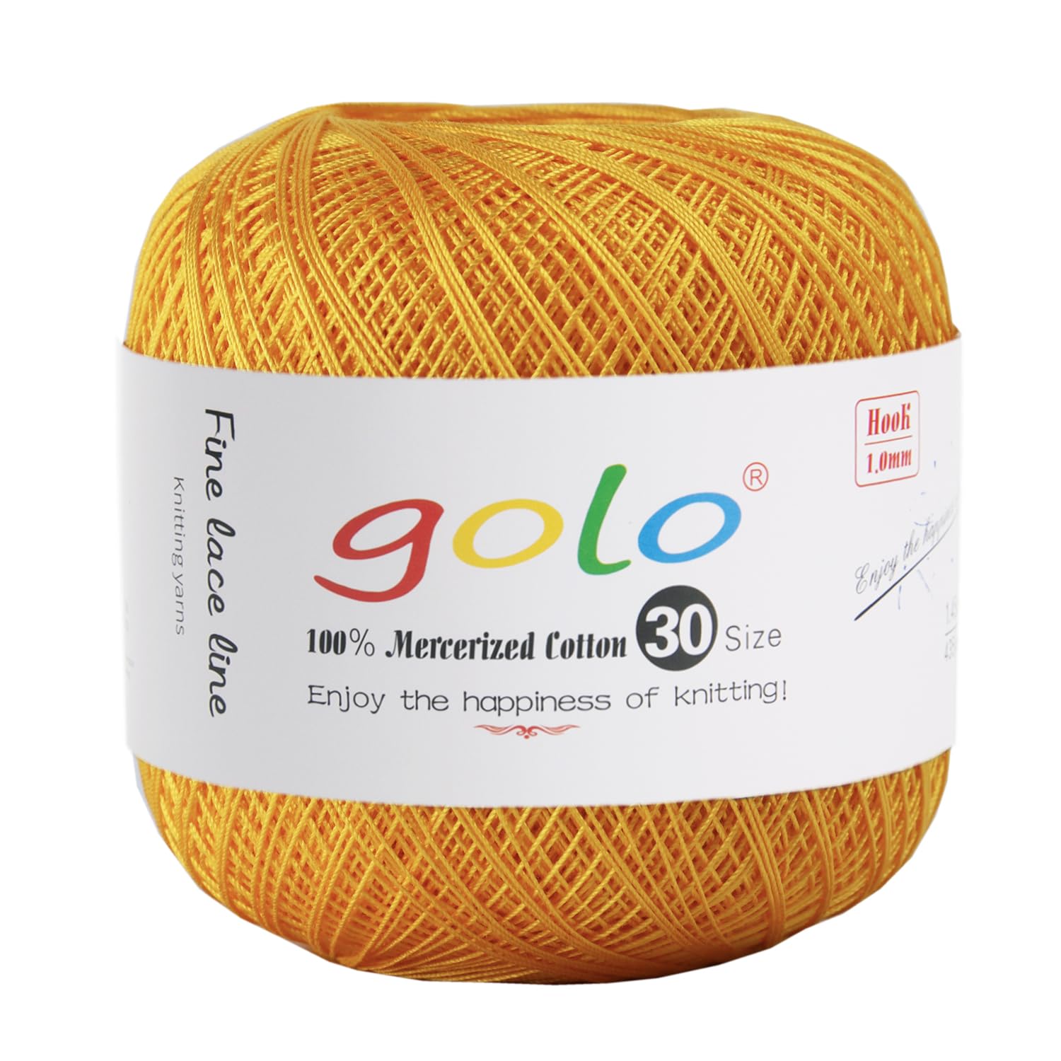 Amazon.com: golo Crochet Thread Size 30 Colored Yarn for Sewing Yellow ...