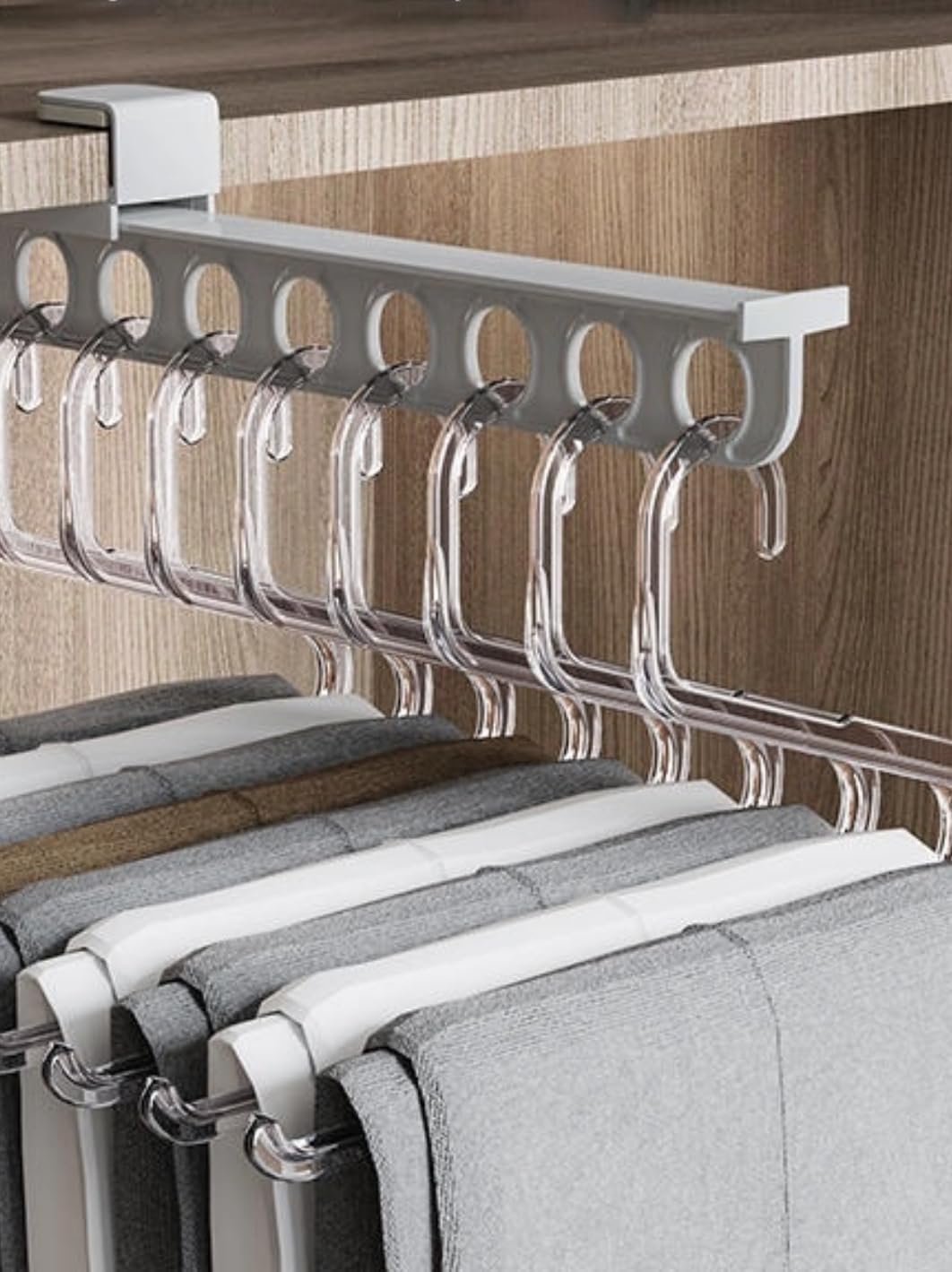 Amazon.com: Ondaum Telescopic Pant Rack - Space-Saving Slide Track ...