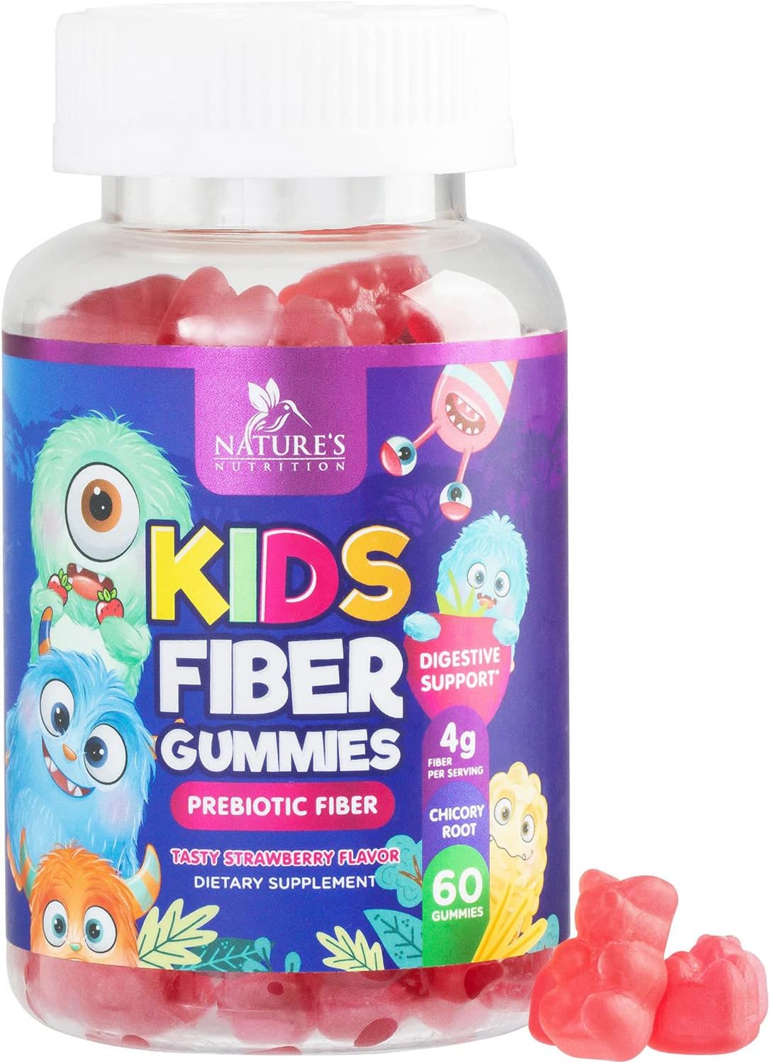 Amazon.com: Fiber Gummies for Kids Supplement - Daily Prebiotic Fiber ...