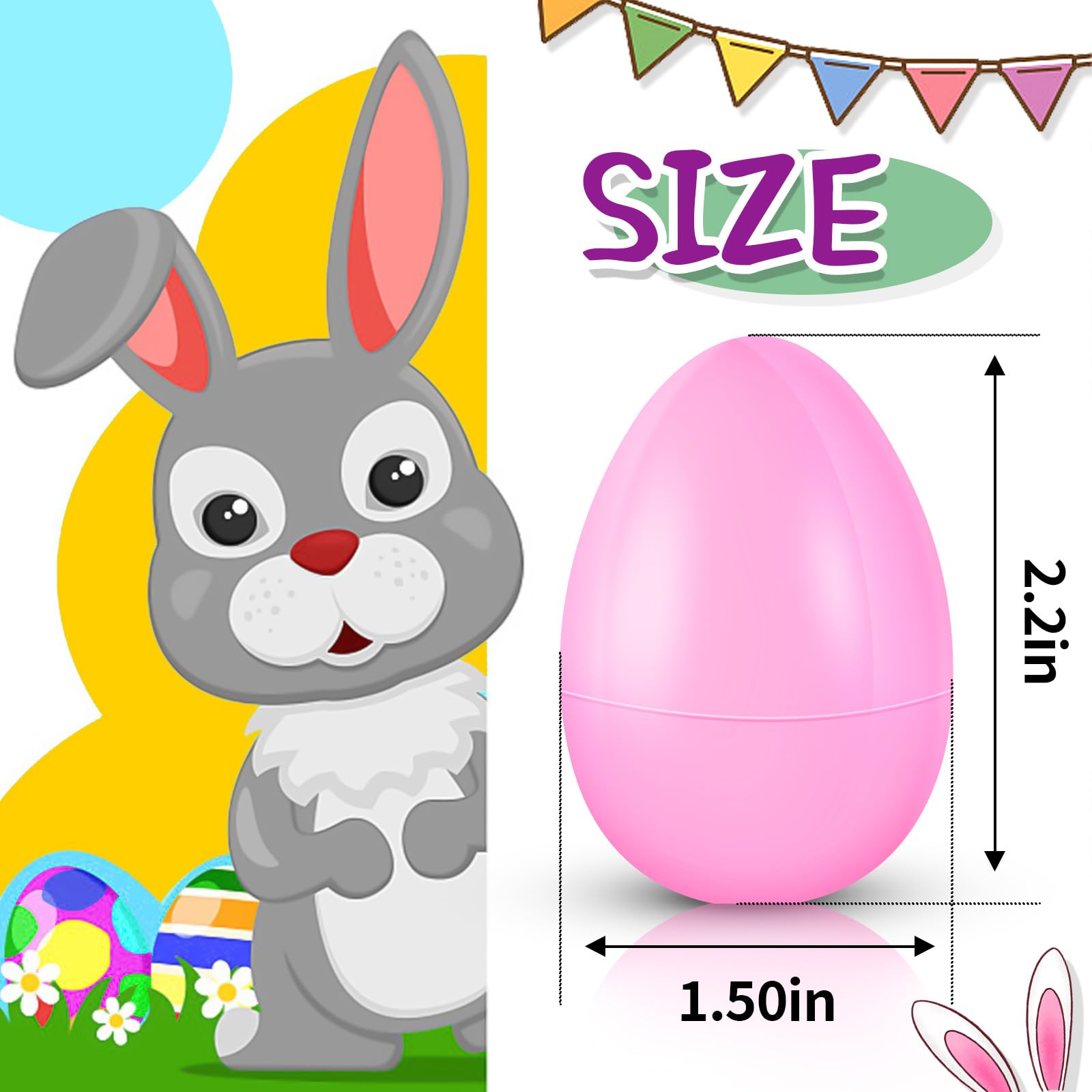 Snapklik.com : 50Pcs Plastic Fillable Easter Eggs,Assorted Colorful Easter Eggs Bulk For Egg ...