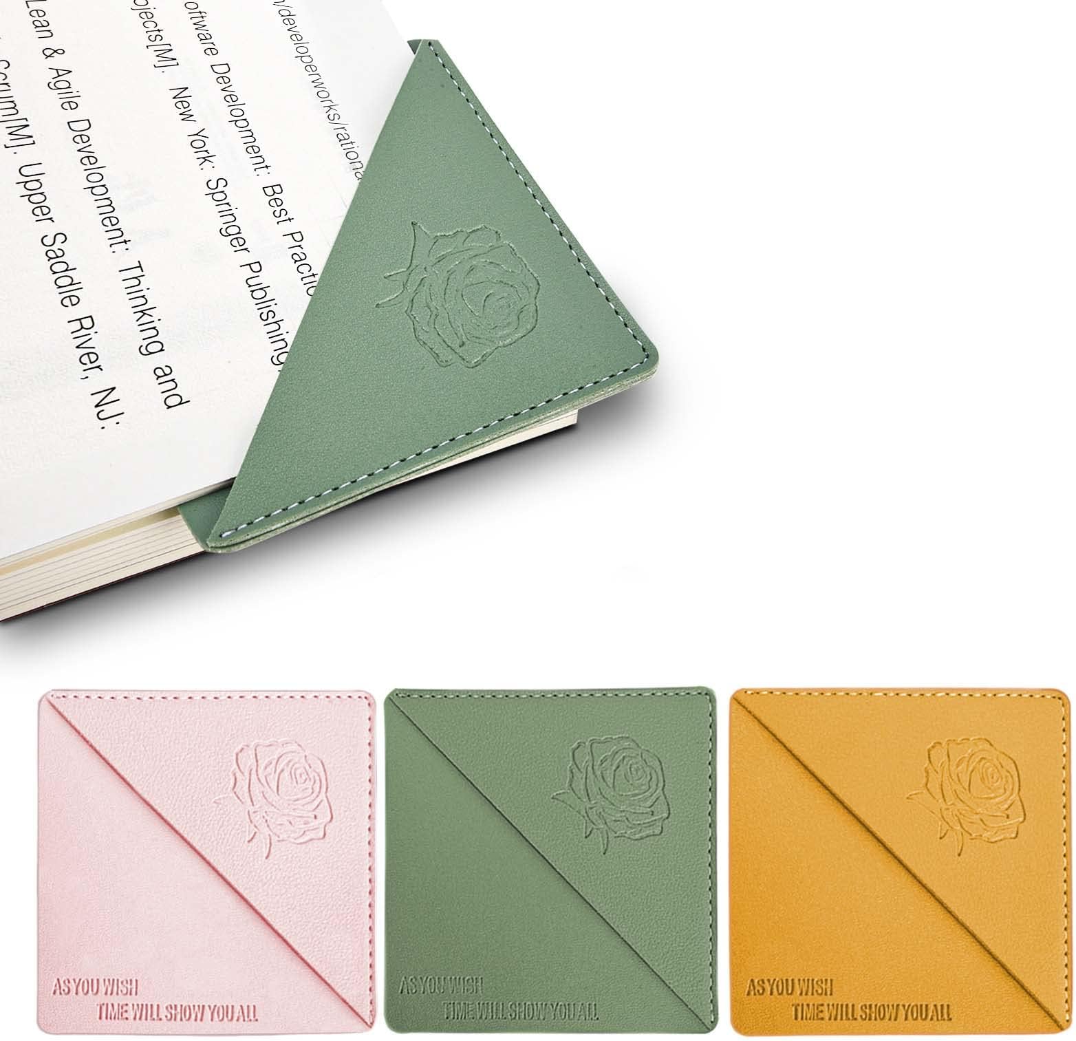 Amazon.com: Leather Square Bookmarks - 3 Pieces Retro Flower Print Book ...