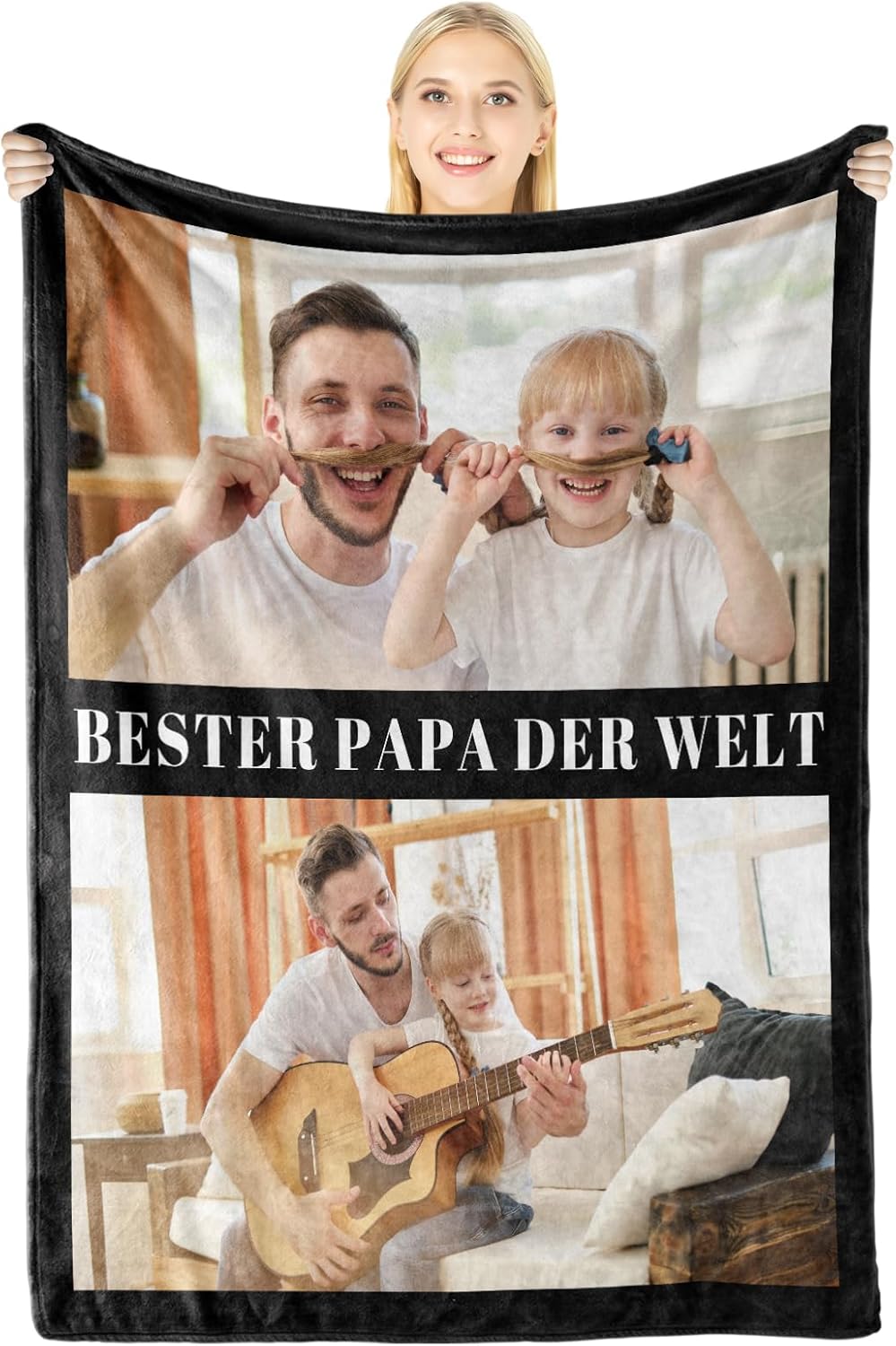 Giftove Personalisierte Decke mit Foto, 100% Flanell Kuscheldecke ...
