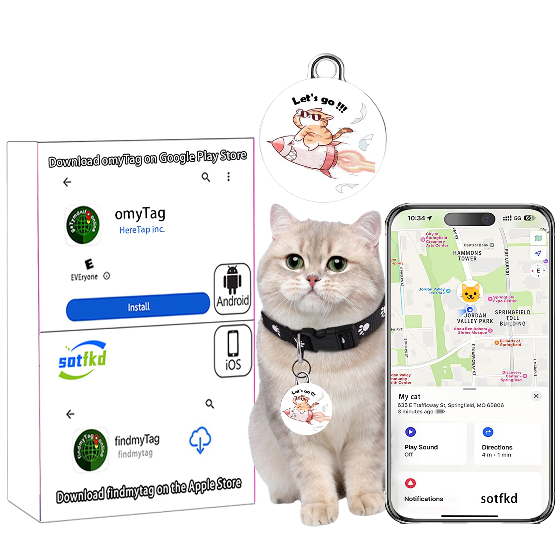 Amazon.com : sotfkd Cat Tracker-Airtag Cat Collar-Pet Tracker-GPS ...