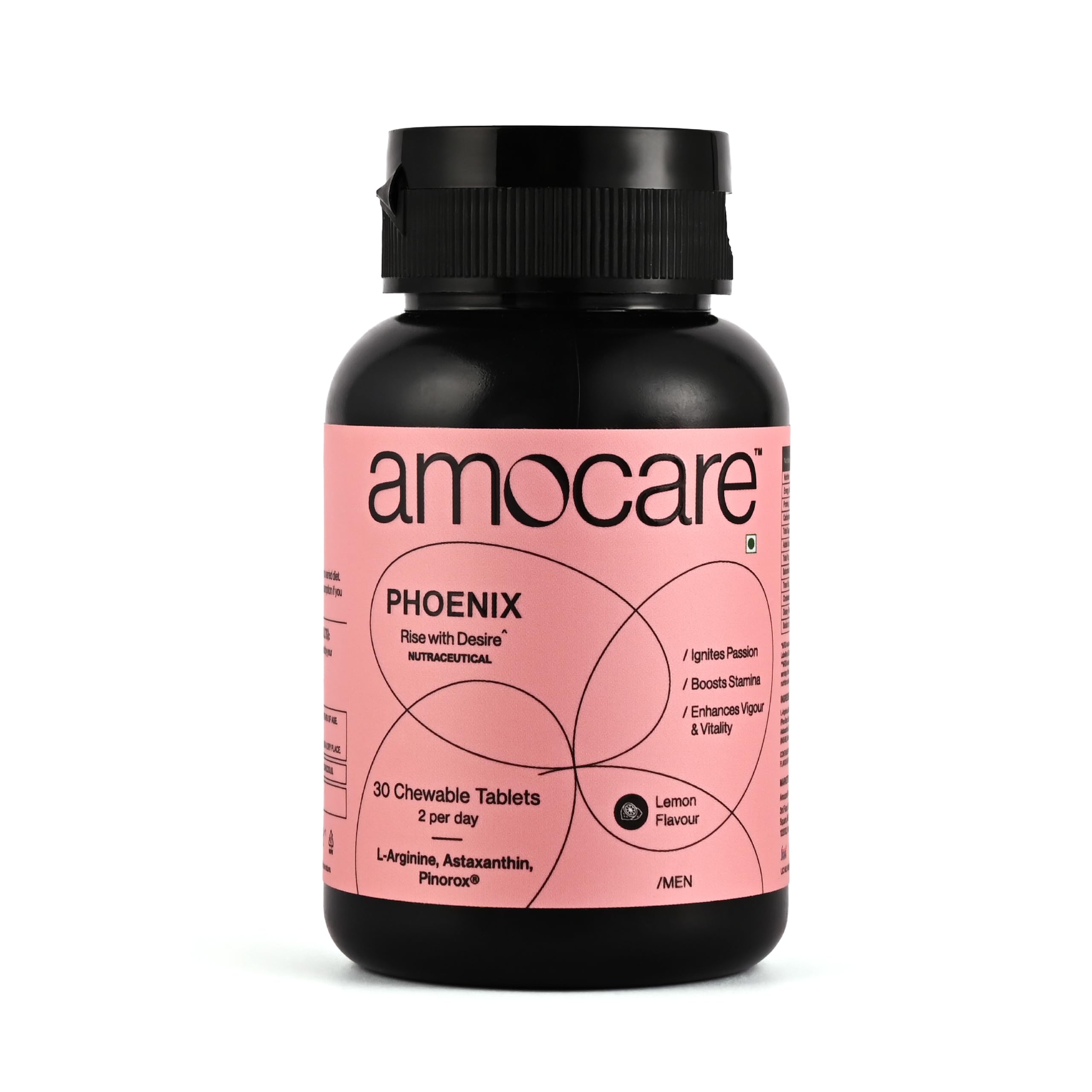 Amocare Chewable Tablets for Men | L-Arginine, Astaxanthin, Pine Bark ...