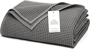 Amazon.com: BOLL & BRANCH Waffle Bed Blanket - King/Cal King, Stone ...