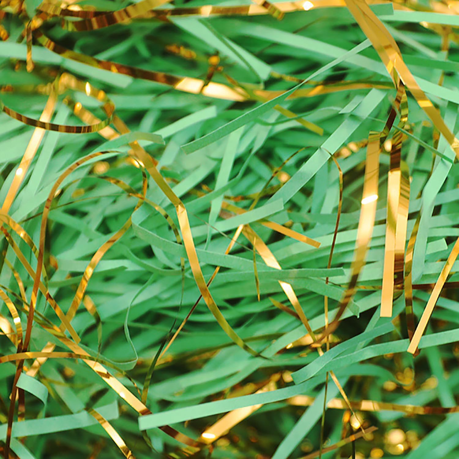 Amazon.com: ZOOYOO Green and Gold Cut Paper Shred Filler 100 Grams for ...