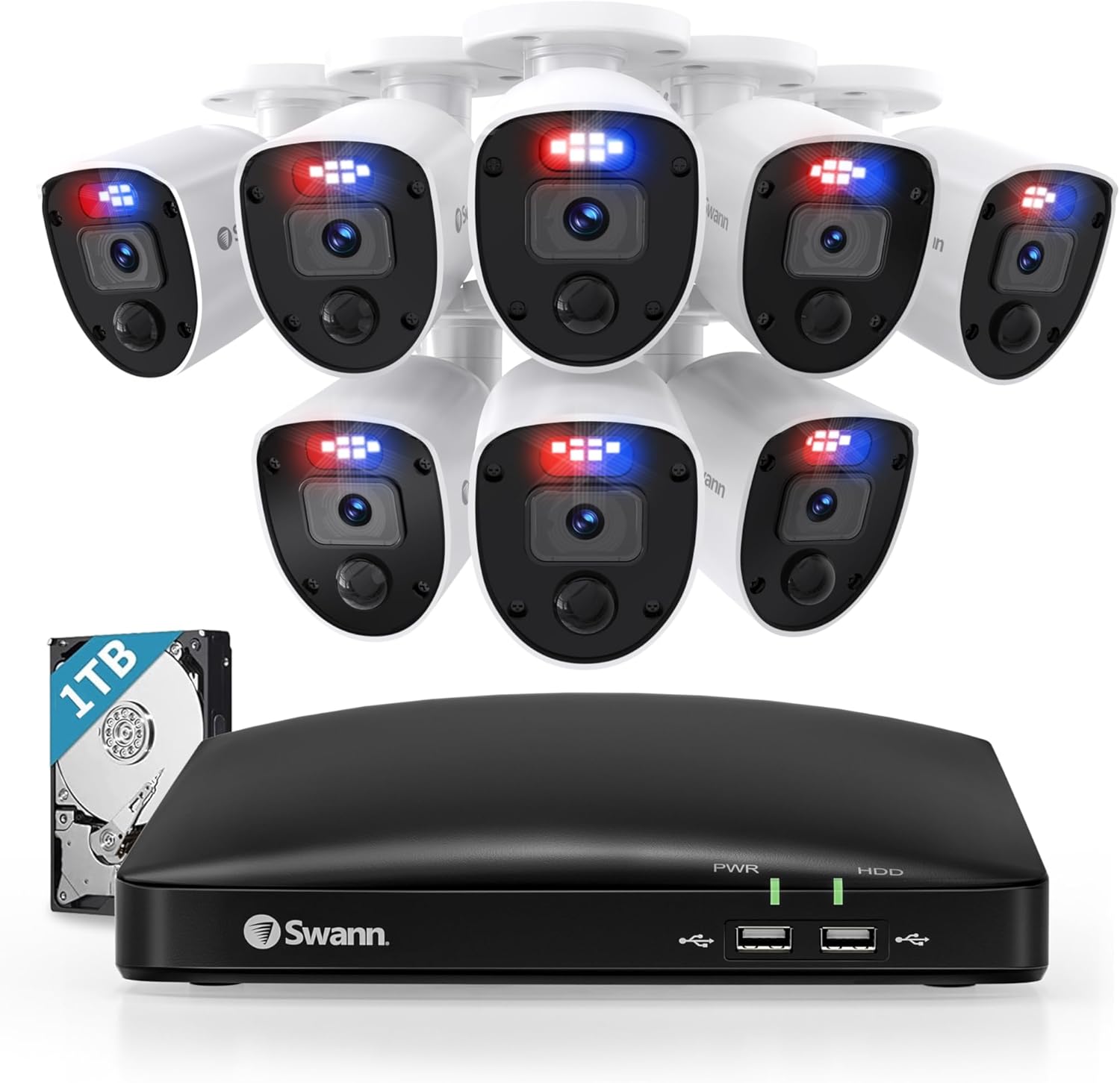 Amazon.com : Swann Home DVR Security Camera System with 1TB HDD,8 ...