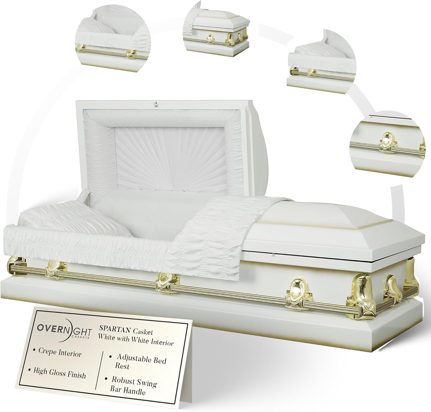 Amazon.com: Overnight Caskets Spartan Collection Funeral Casket White ...