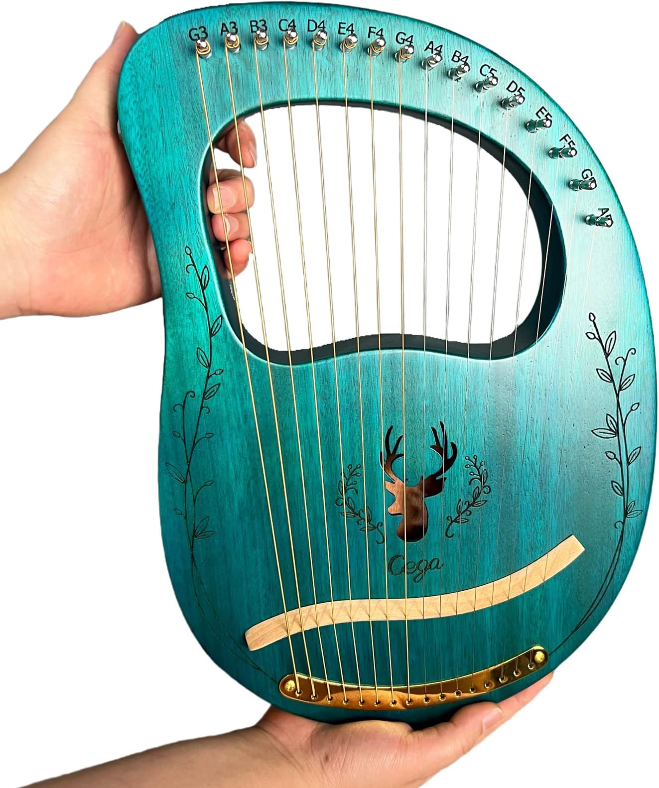 Amazon.com: Lyre Harp, 16 Metal Strings,Whole Mahogany Body Made ...