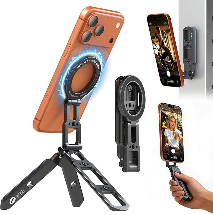 Amazon.com: MOSENVKA Dual Magnetic Phone Tripod for MagSafe Tripod ...