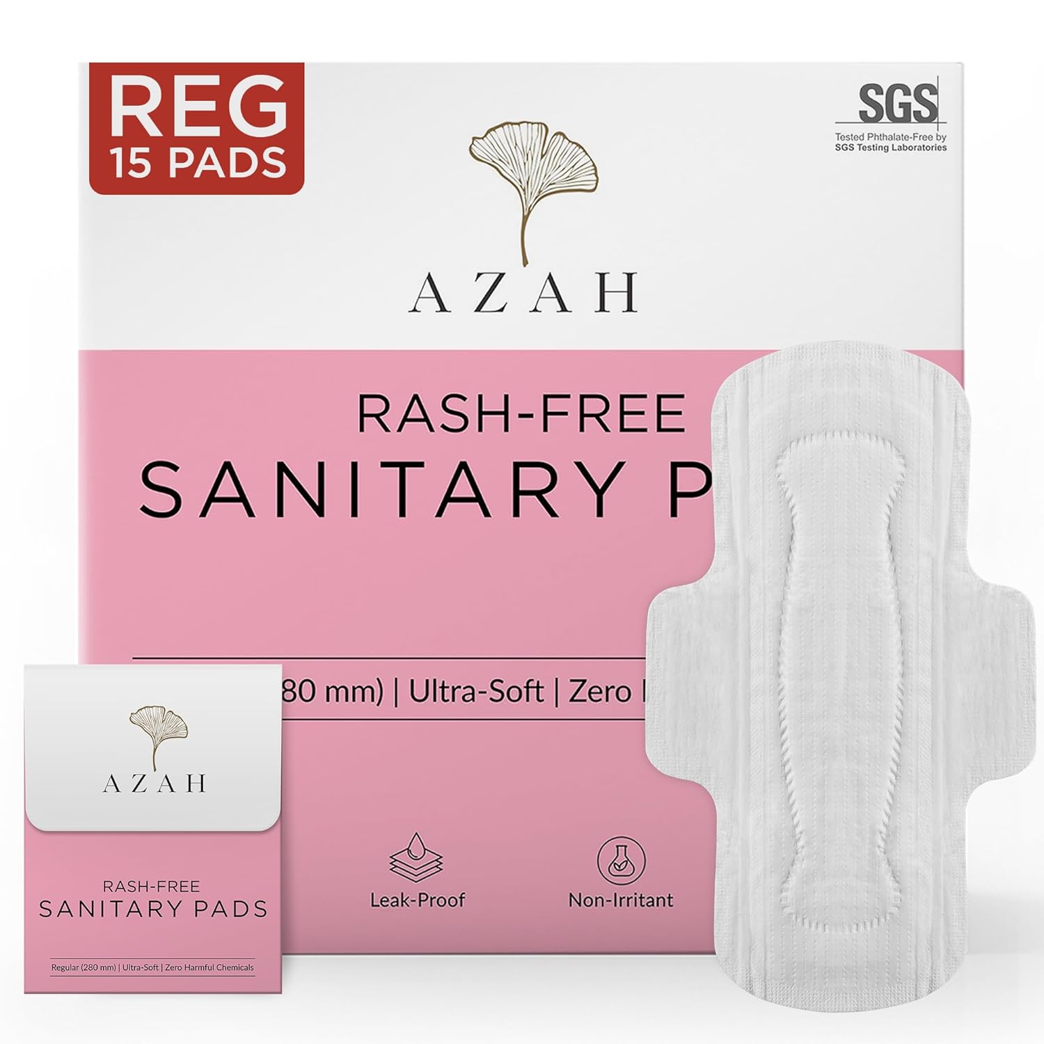 Buy AZAH Sanitary Pads for Women Regular [Pack of 15] 100% Rash-Free ...