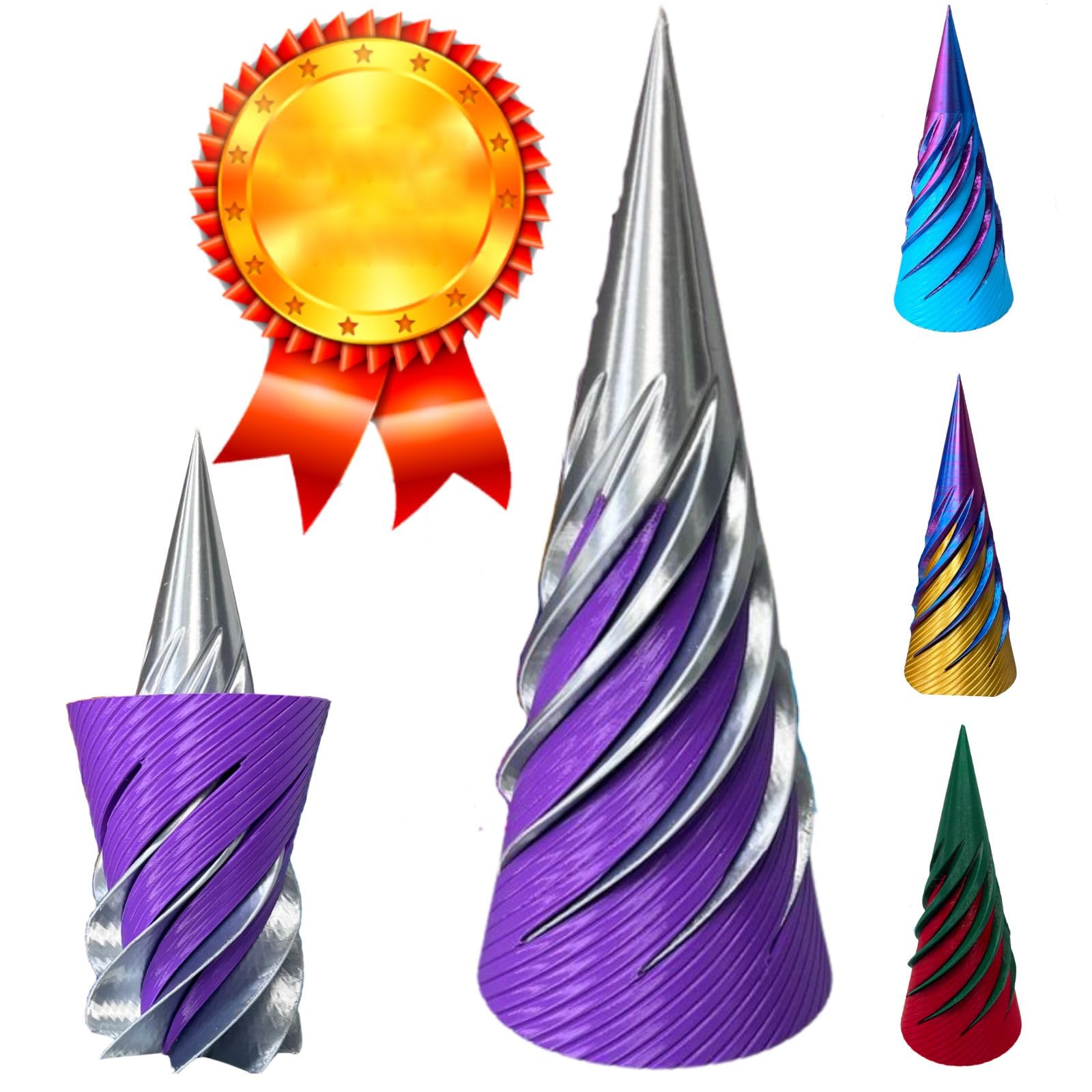 3D Printed Spiral Cone Pyramid Fidget Toy, Rotating Impossible Pyramid ...