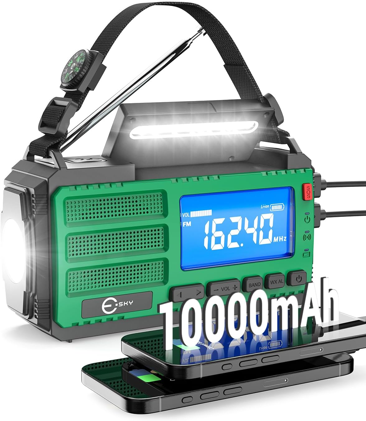 Amazon.com: Emergency Radio Weather Radio12000mAh, AUTO NOAA Emergency ...