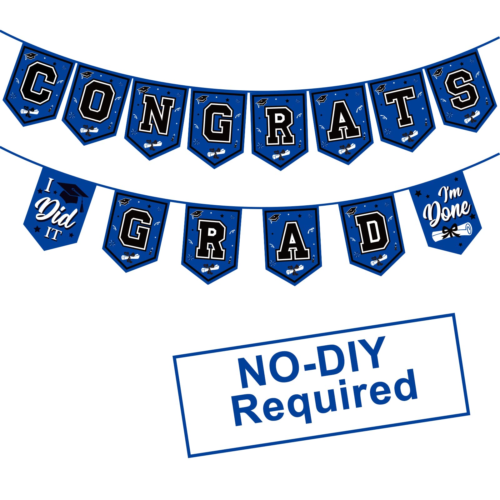 Amazon.com: 2025 Blue Graduation Banner - No DIY Required Blue ...