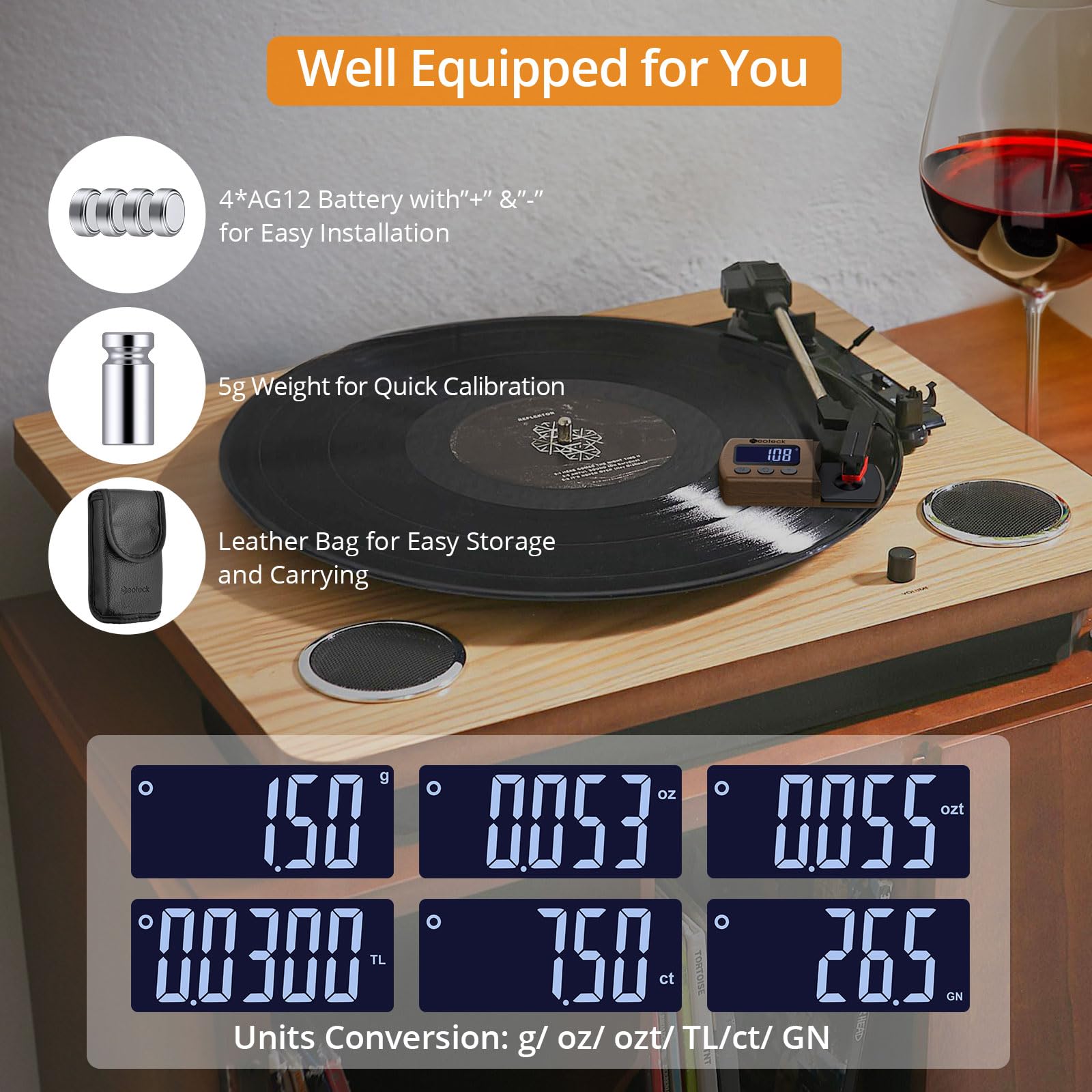 Snapklik.com : Digital Turntable Stylus Force Scale Gauge 0.01g/5.00g ...