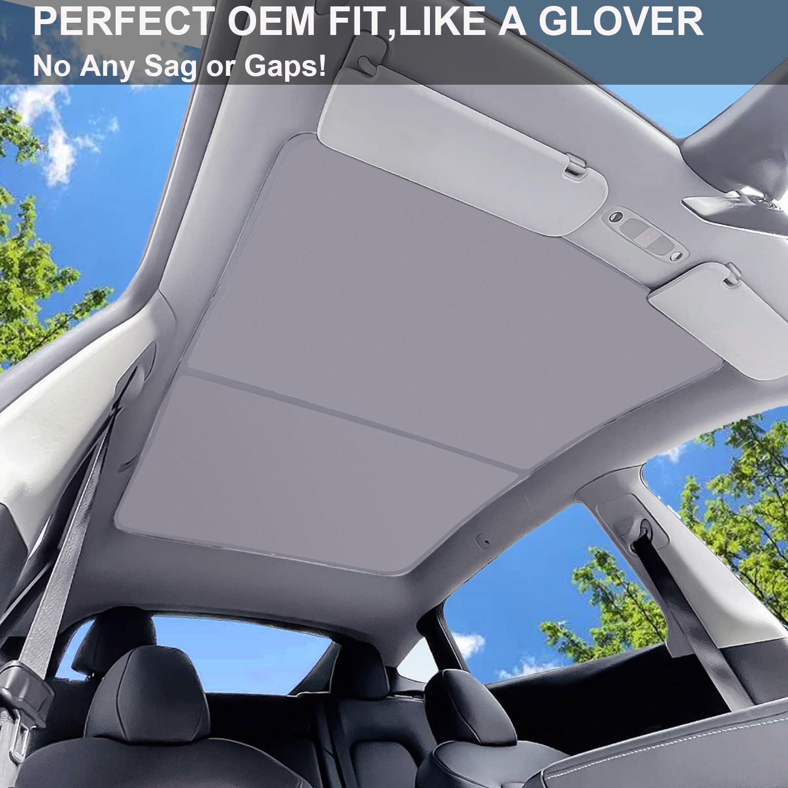 Snapklik.com : New Version Tesla Model Y Sunshade RoofBlocks 99% UV, No ...
