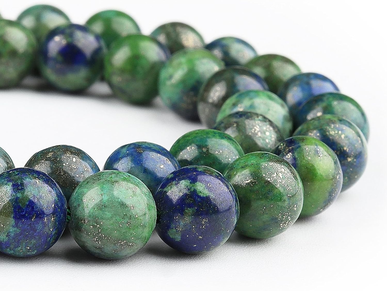 Amazon.com: DIQIO 10mm Phoenix Lapis Lazuli & Green Jasper Round Beads ...
