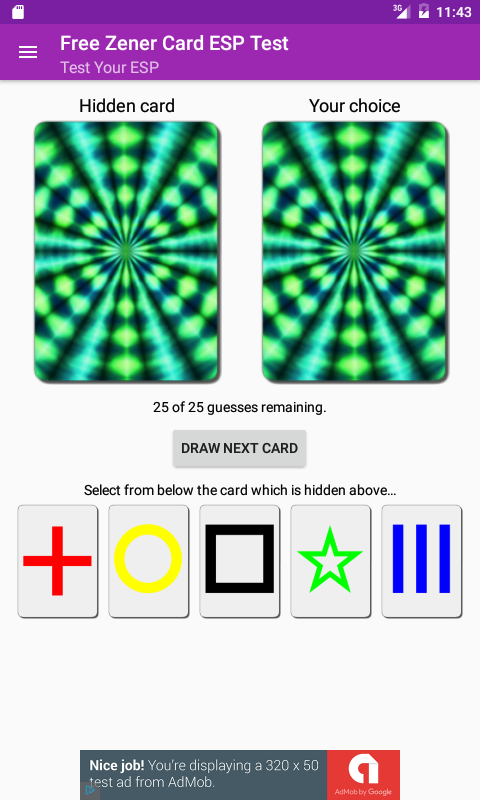 Free Zener Card ESP Test - App on the Amazon Appstore