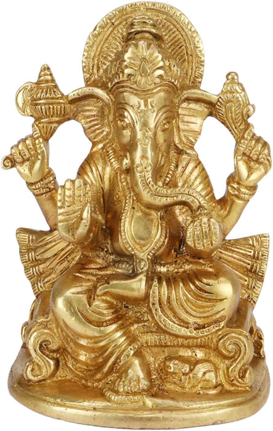 Buy Amazon Brand - Umi Brass Lord Ganesha Ganesh Idol Statue Murti, Height : 5.5 inch Online at ...