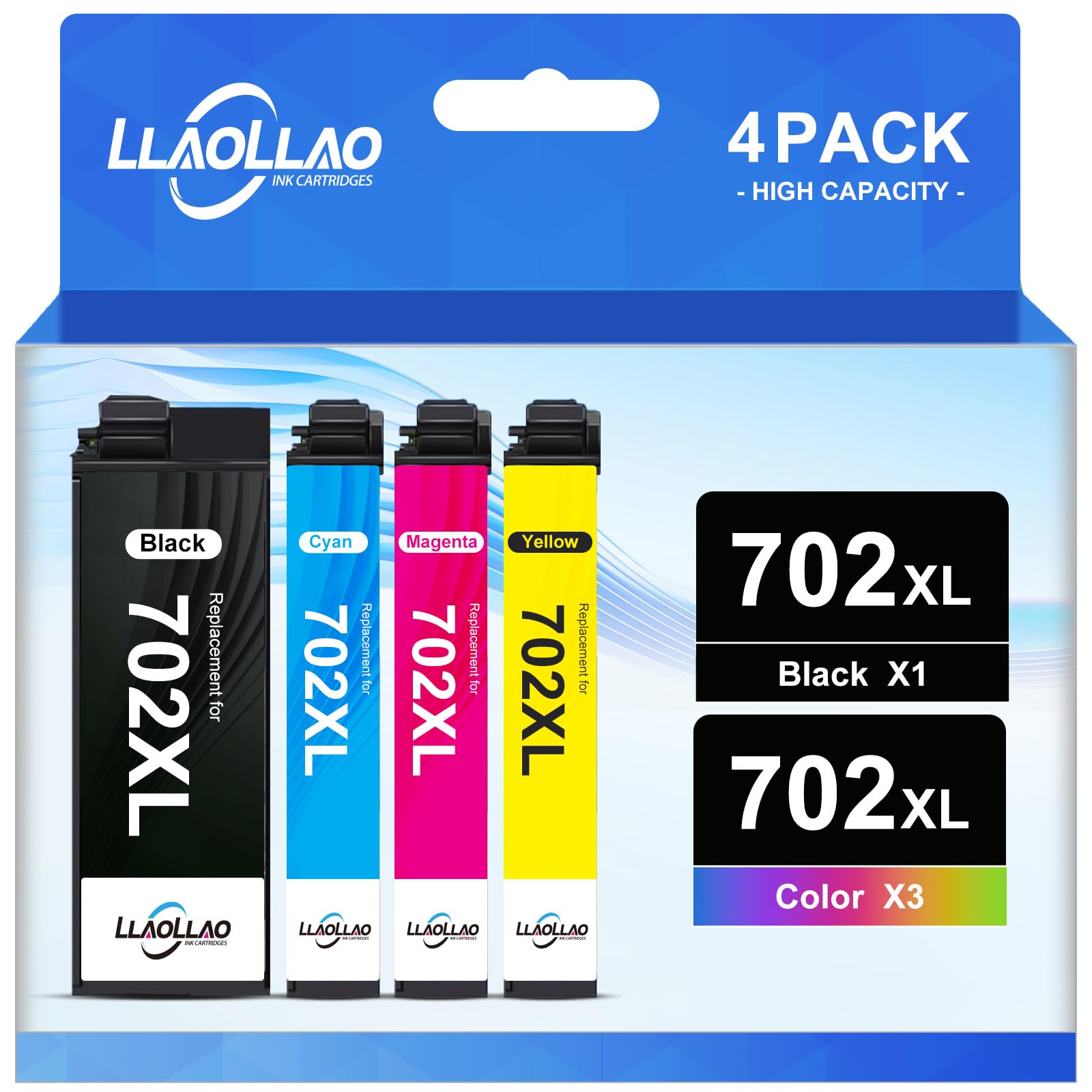 Amazon.com: 702XL 702 Ink Cartridges Combo Pack Remanufactured ...