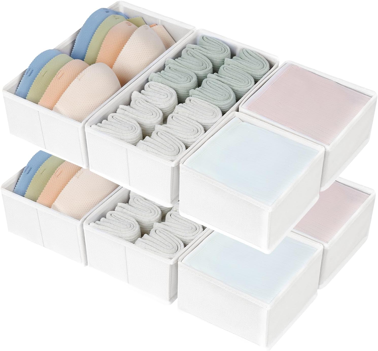 Amazon.com: DIMJ Drawer Organizers - Set of 8 Fabric Closet Organizers ...