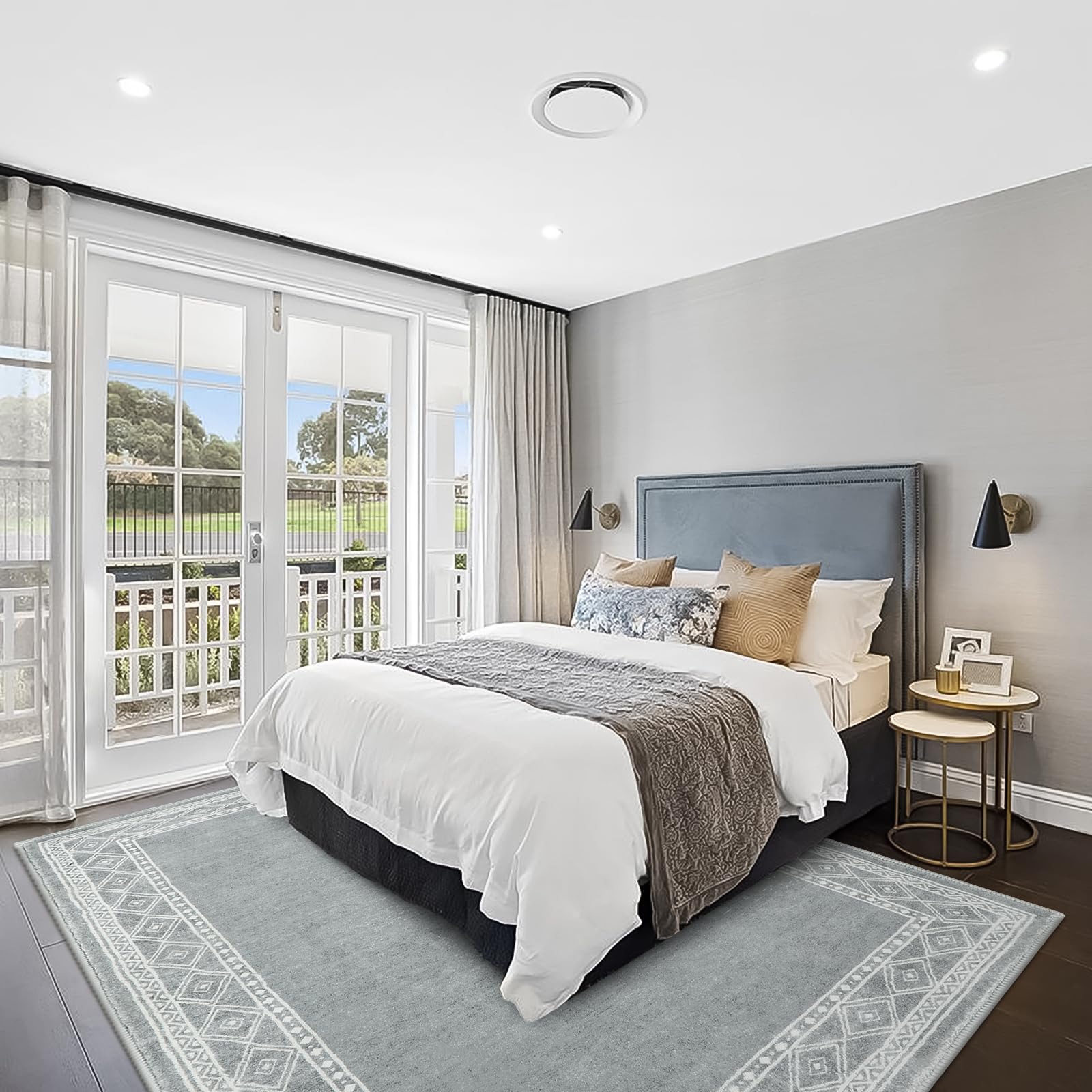 Lahome Modern Bordered 8x10 Area Rugs, Non-Slip Washable Rugs for ...