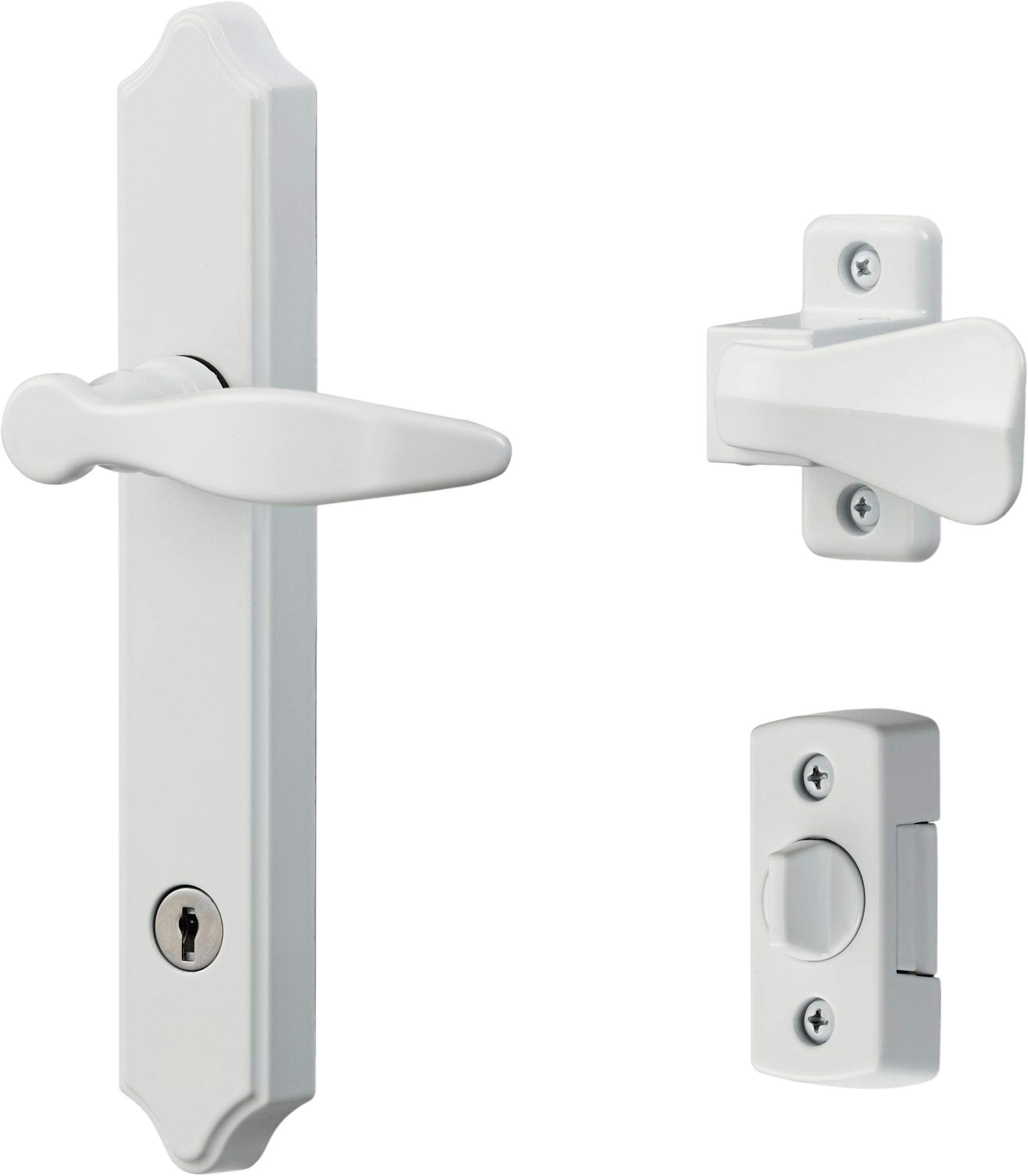 Larson Certified Storm Door White Push-Button Heavy-Duty Latch with Key ...