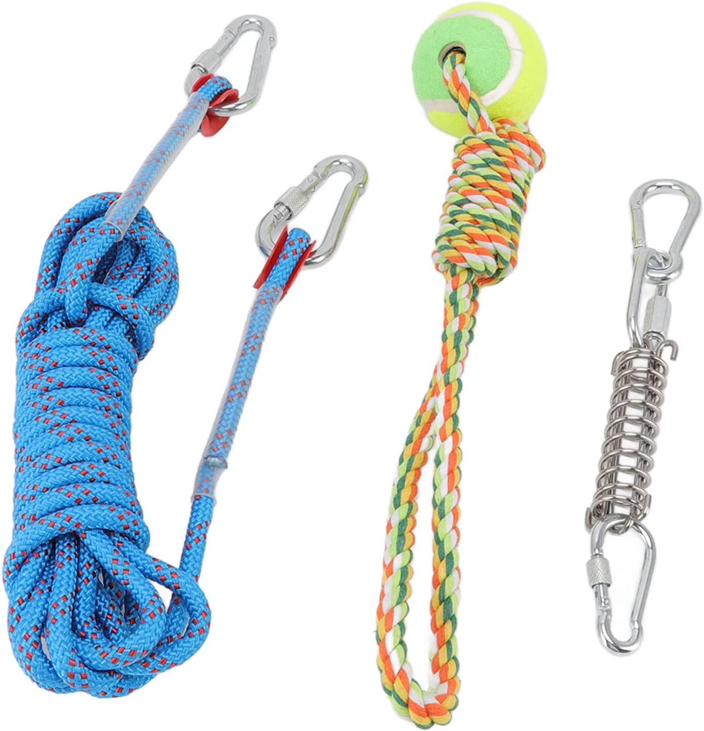Spring Pole Dog Rope Toy, 16.4ft Stainless Steel Rustproof Outdoor ...