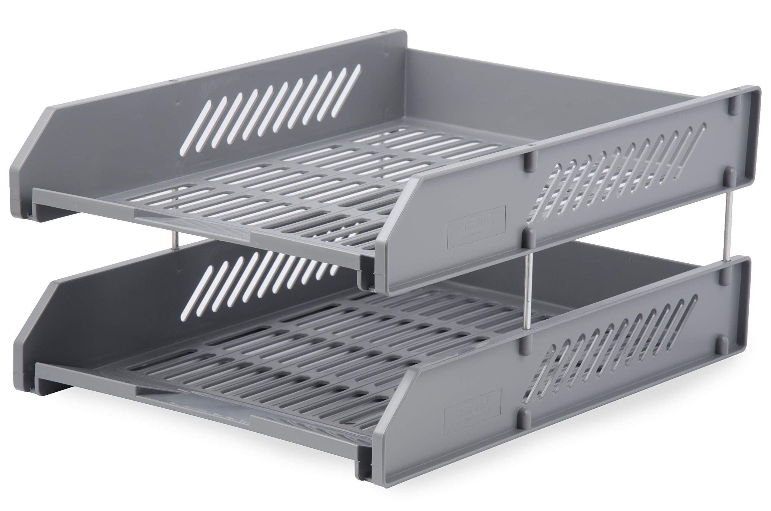Chrome 9635 2-Tier Plastic Document Tray (Grey) : Amazon.in: Office ...