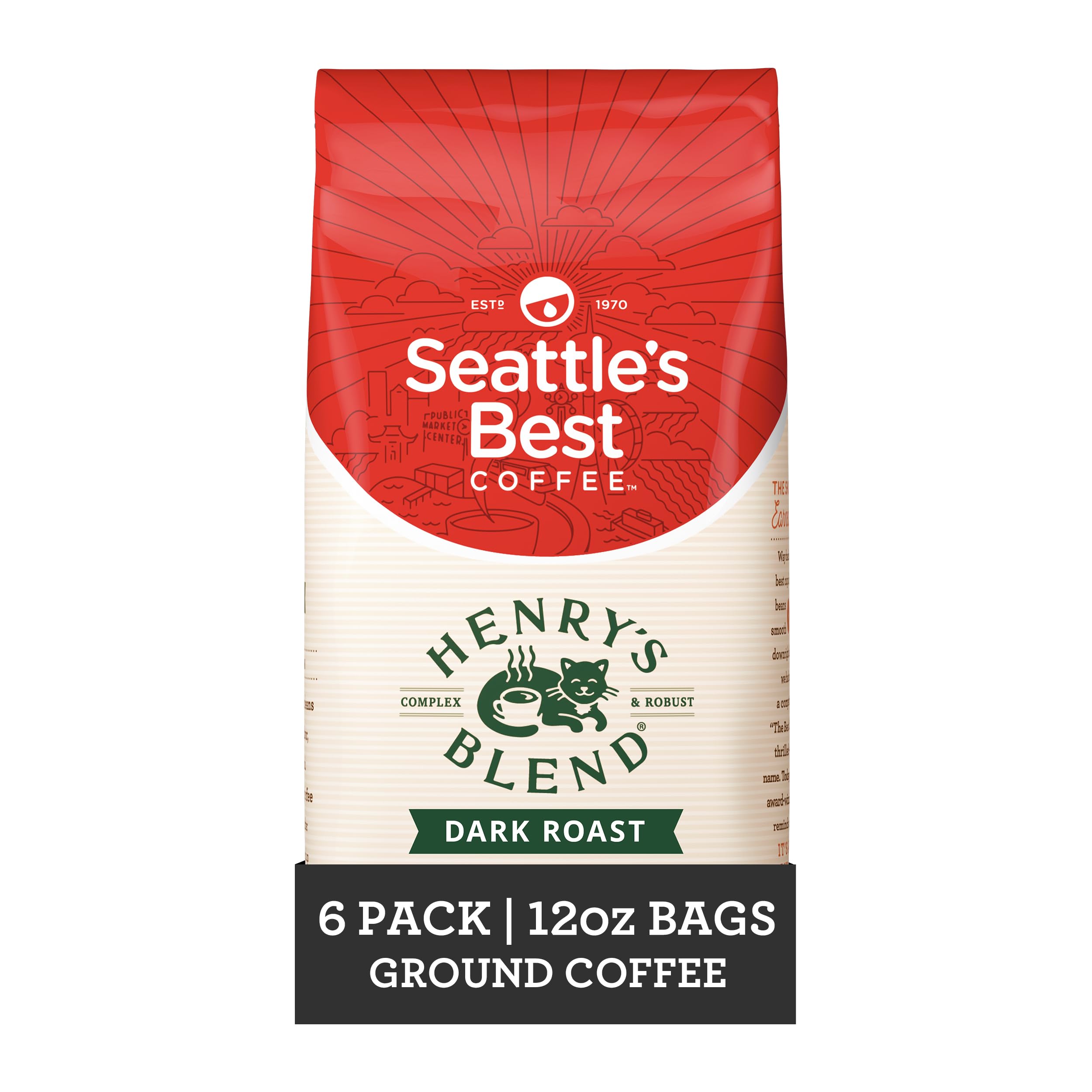 Amazon.com : Seattle's Best Coffee Henry’s Blend Dark Roast Ground ...