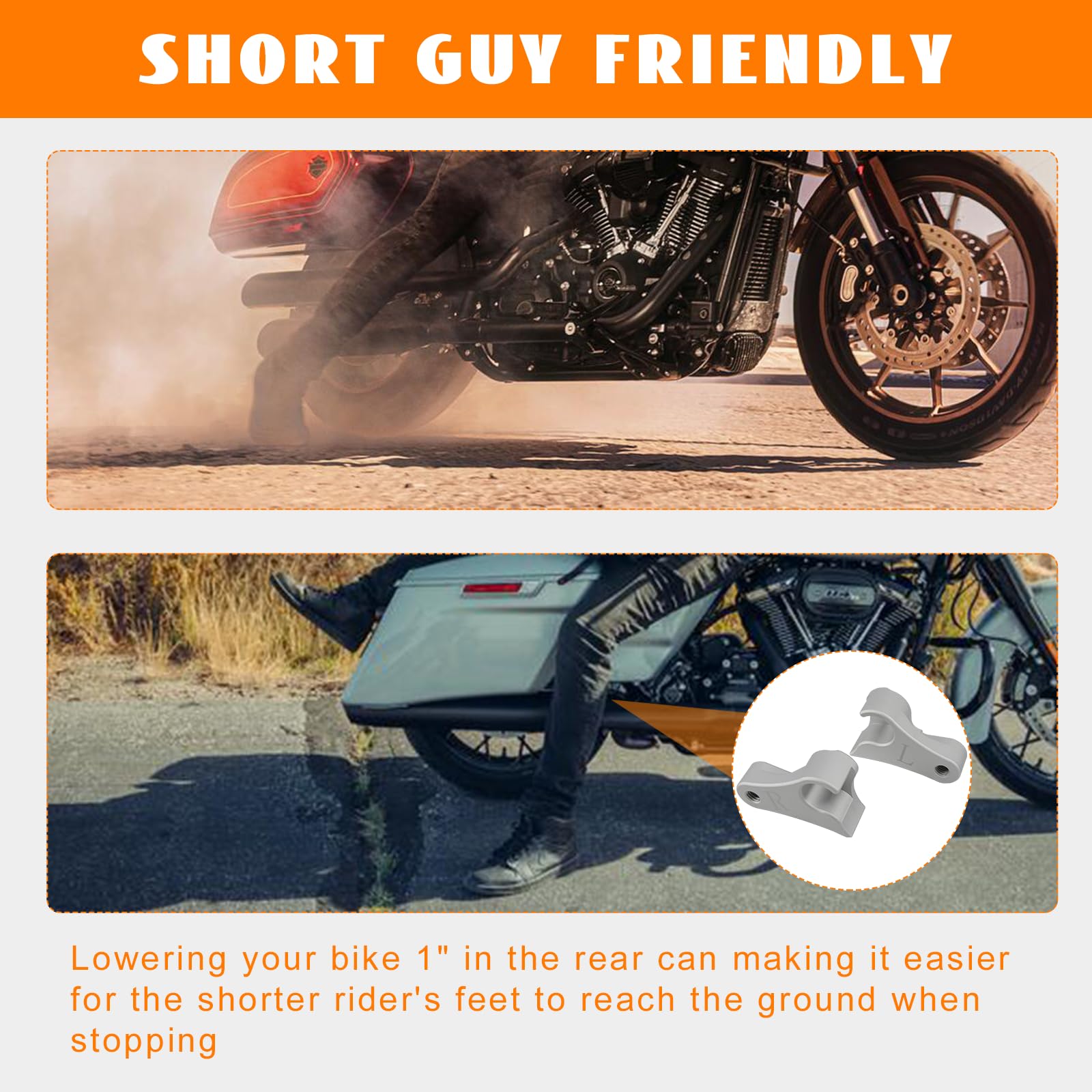 Snapklik.com : 1 Lowering Link Blocks Kit Motorcycle Rear Slam Lowering ...