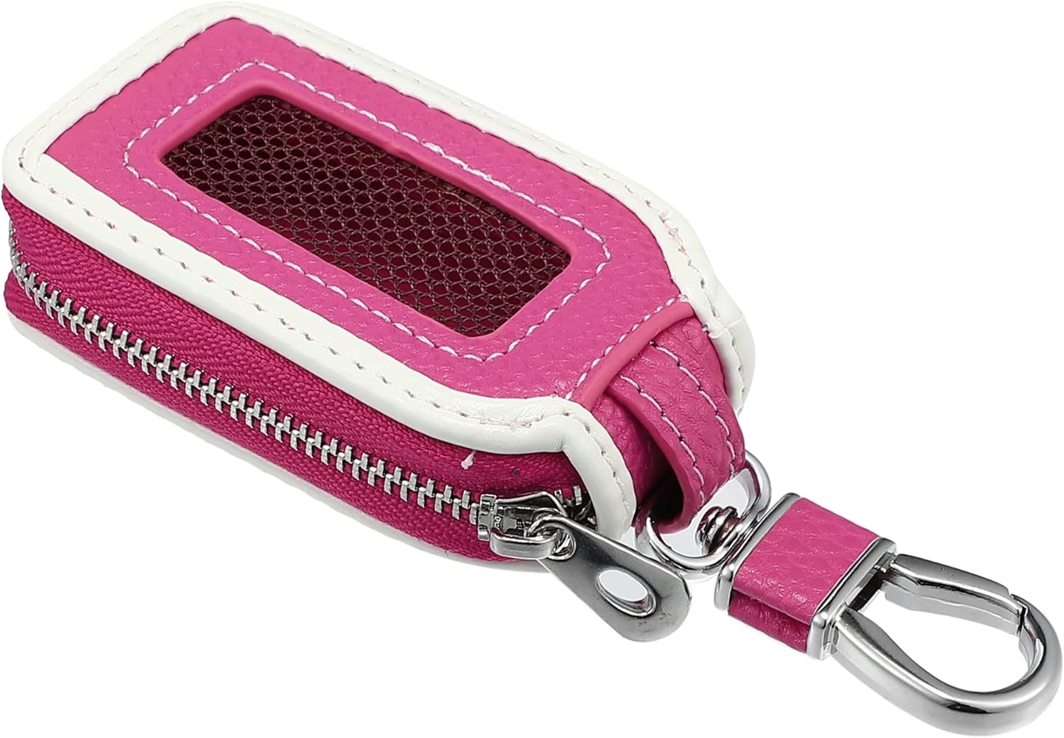 Amazon.com: X AUTOHAUX Car Key Case Faux Leather Zipper Multifunctional ...