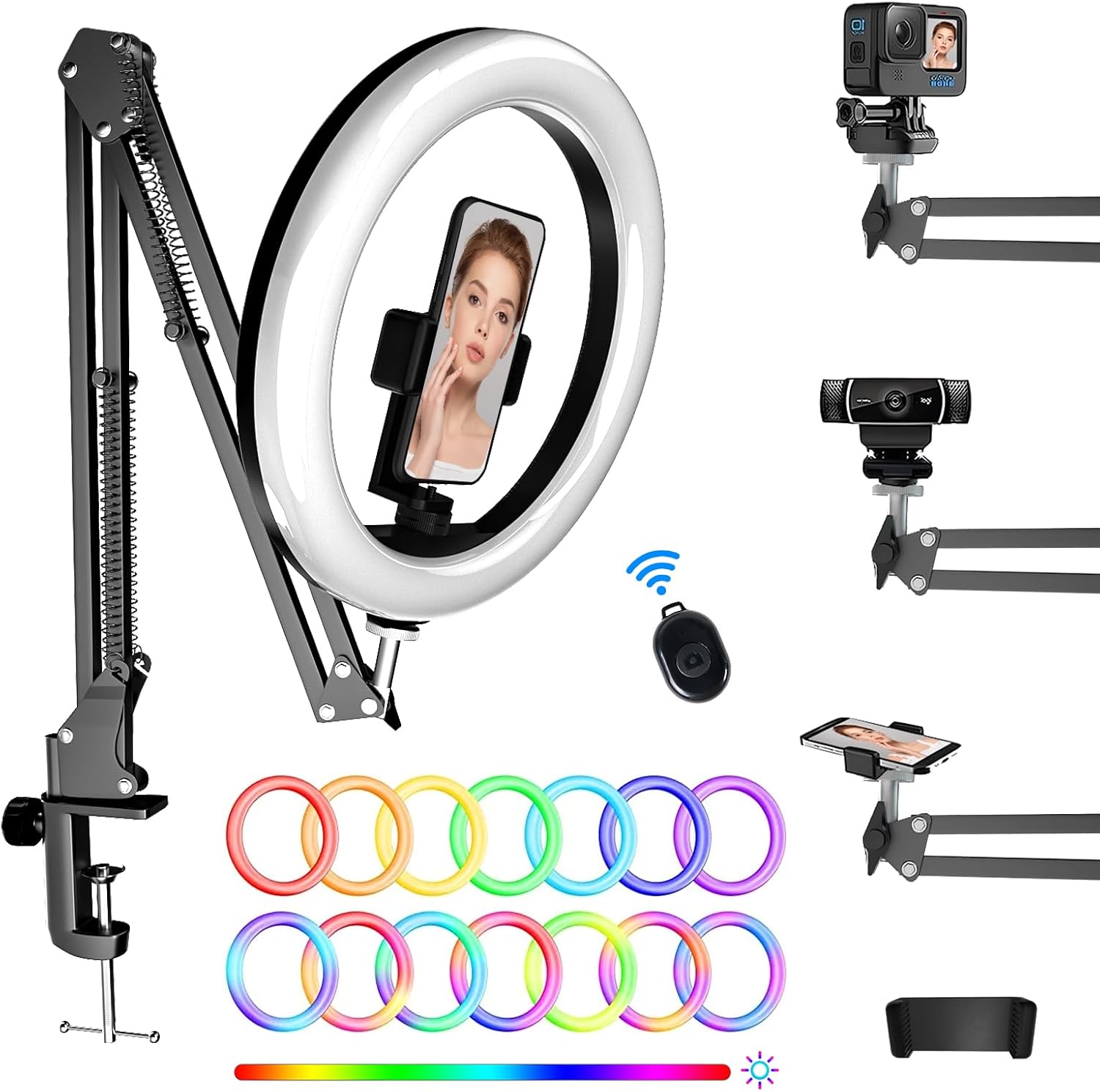 Amazon.com: Old Shark Overhead Phone Camera Mount with Ring Light, 10 ...