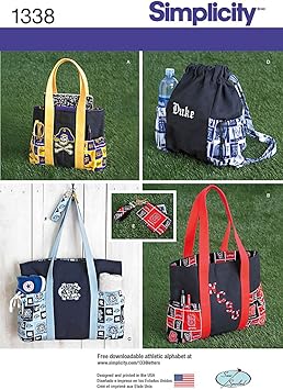 Amazon.com: Simplicity 1338 Tote Bag, Backpack, and Coin Purse Sewing ...