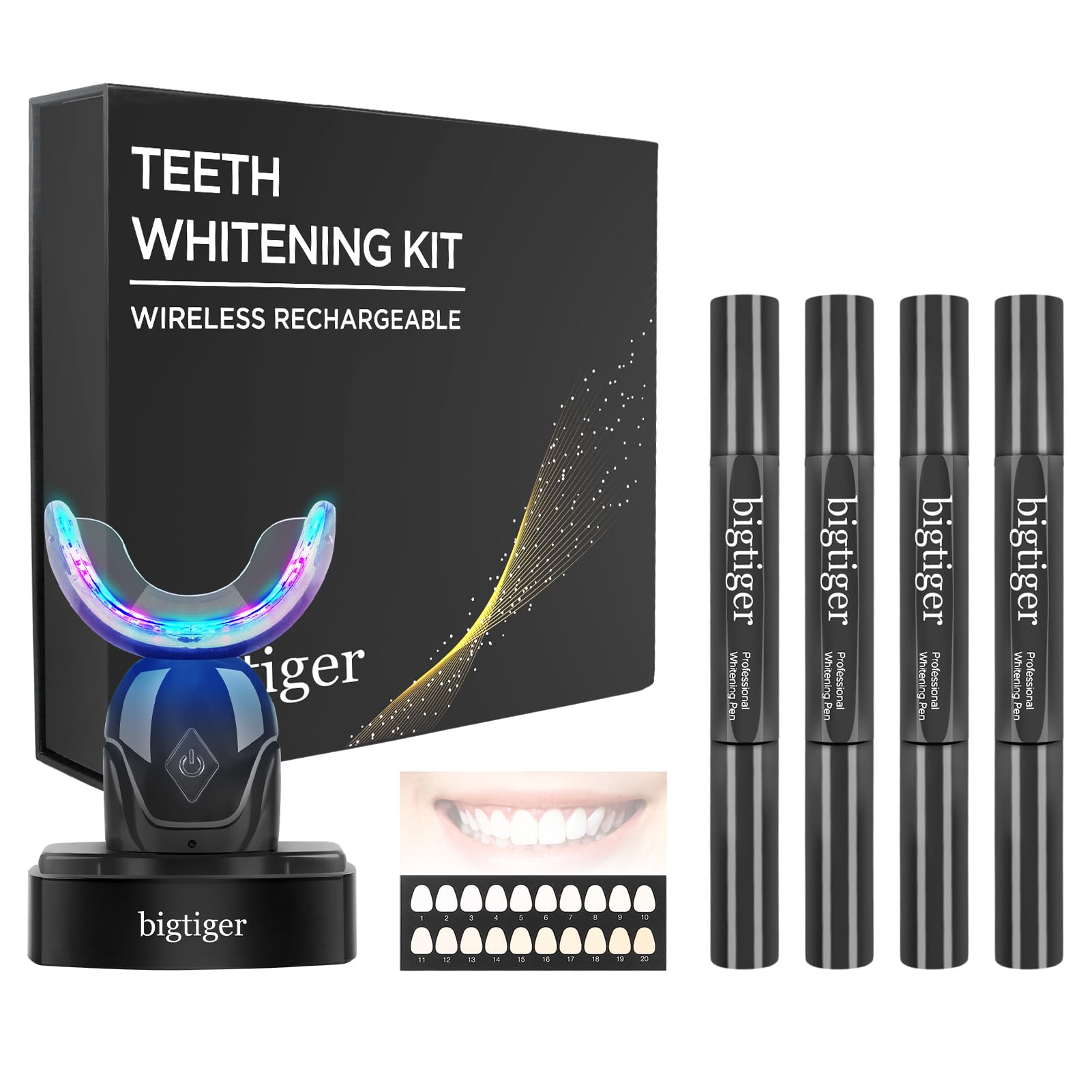 Teeth Whitening Kit with,Teeth whitening Tray Wireless LED Light,4 Non ...