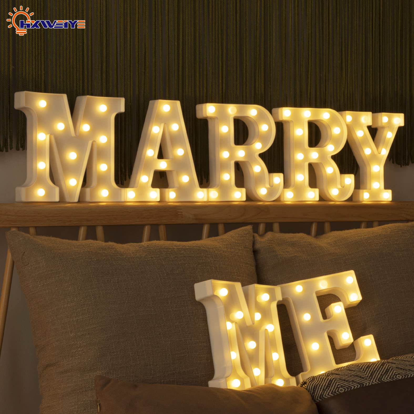 Snapklik.com : LED Marquee Letters Lights Sign-M, HXWEIYE Led Letters ...