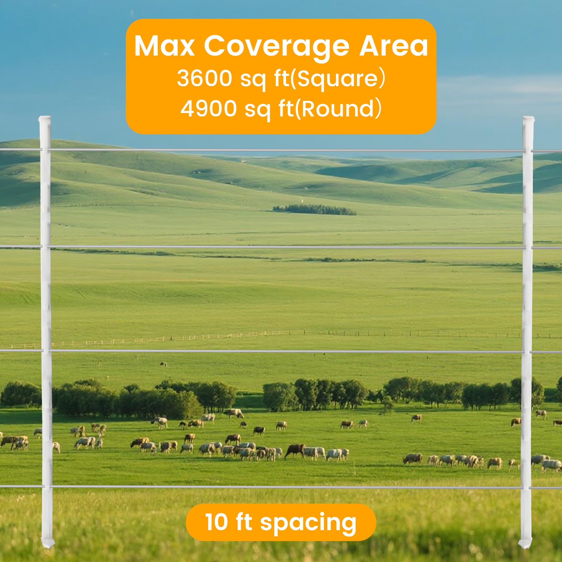 Snapklik.com : 25 Pack Electric Fence Posts, 48 Inch Step In Fence Post ...