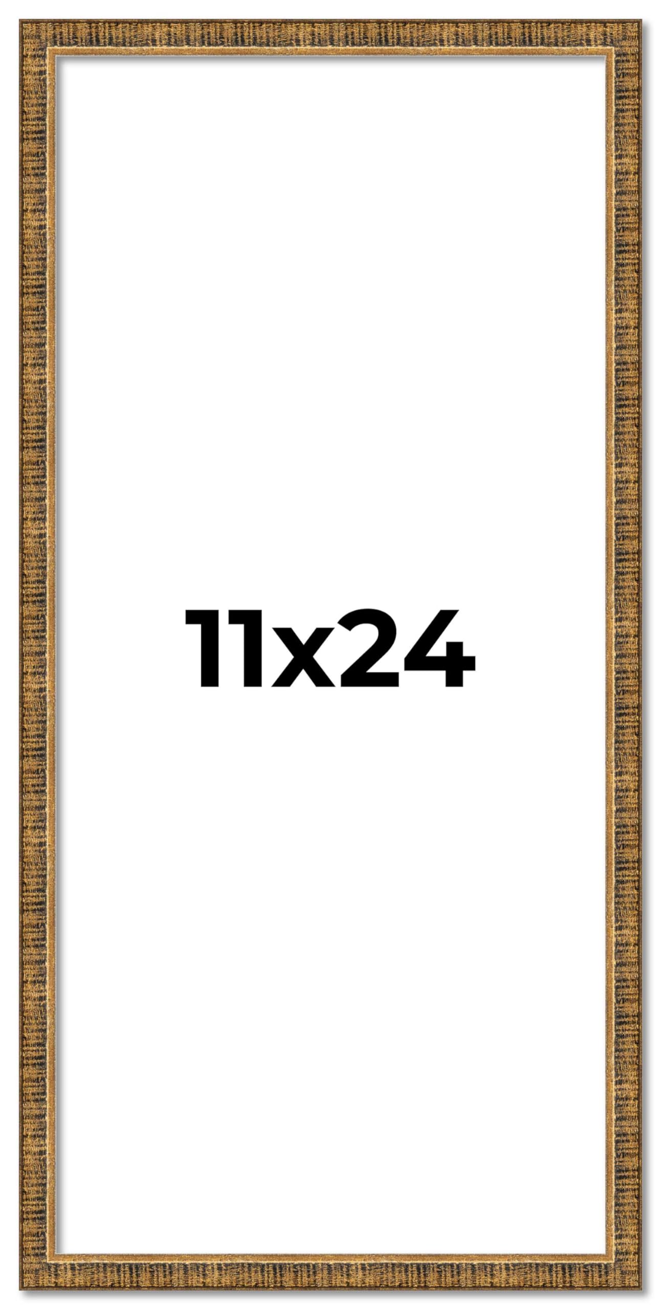 Amazon.com - 11x24 Frame Gold Kingsley Distressed Solid Wood Picture ...