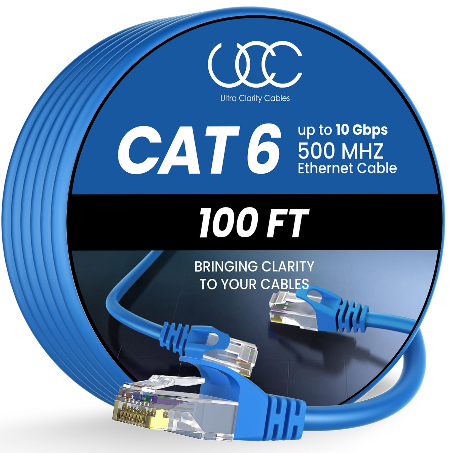 Amazon.com: Cat 6 Ethernet Cable 100 ft, 10Gbps High Speed Ethernet ...