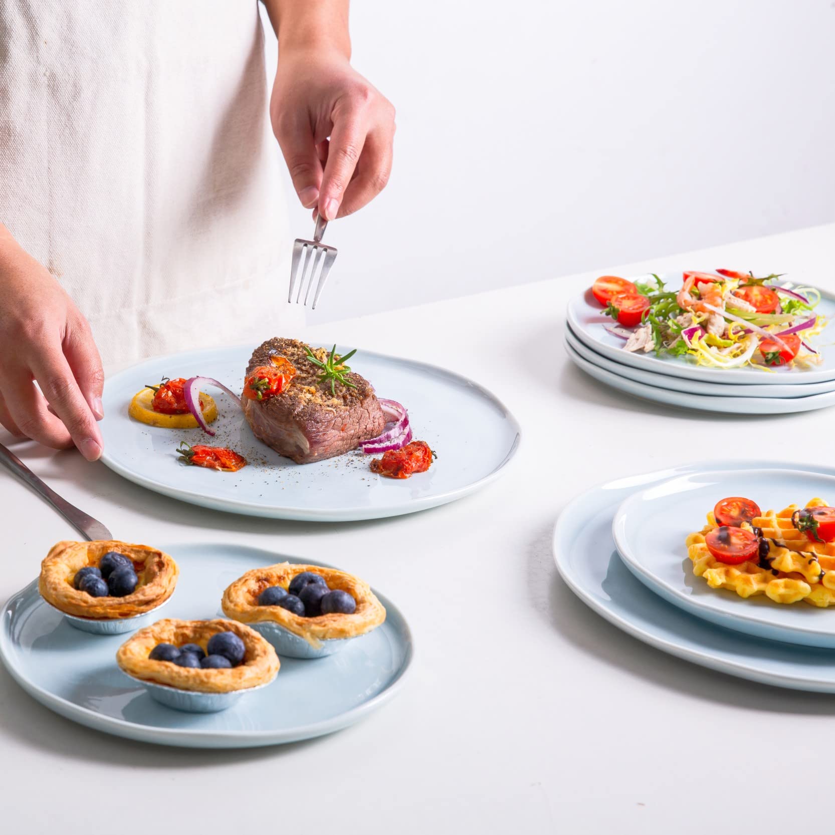 Snapklik.com : LERATIO Ceramic Plates,8.0 Inch Salad Plates Set Of 6 ...