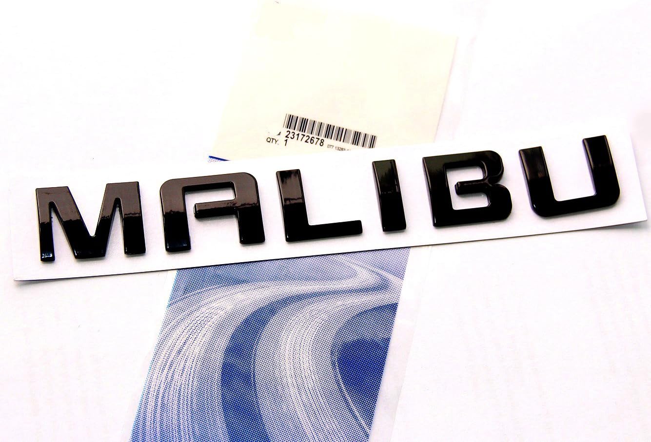 Yoaoo 1x OEM Black Malibu Nameplate Letter Emblem Badge Glossy Alloy ...