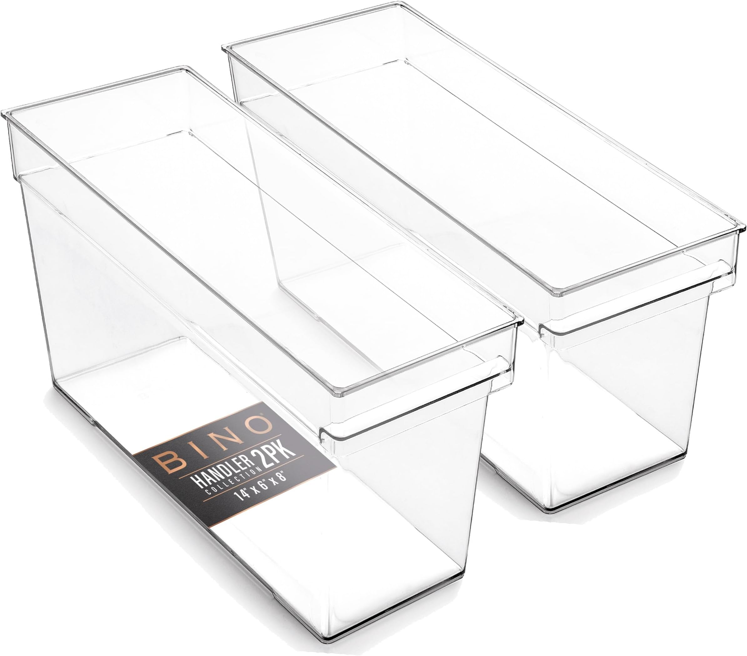 Amazon.com: mDesign Plastic Storage Box – Narrow Open-Top Fridge ...