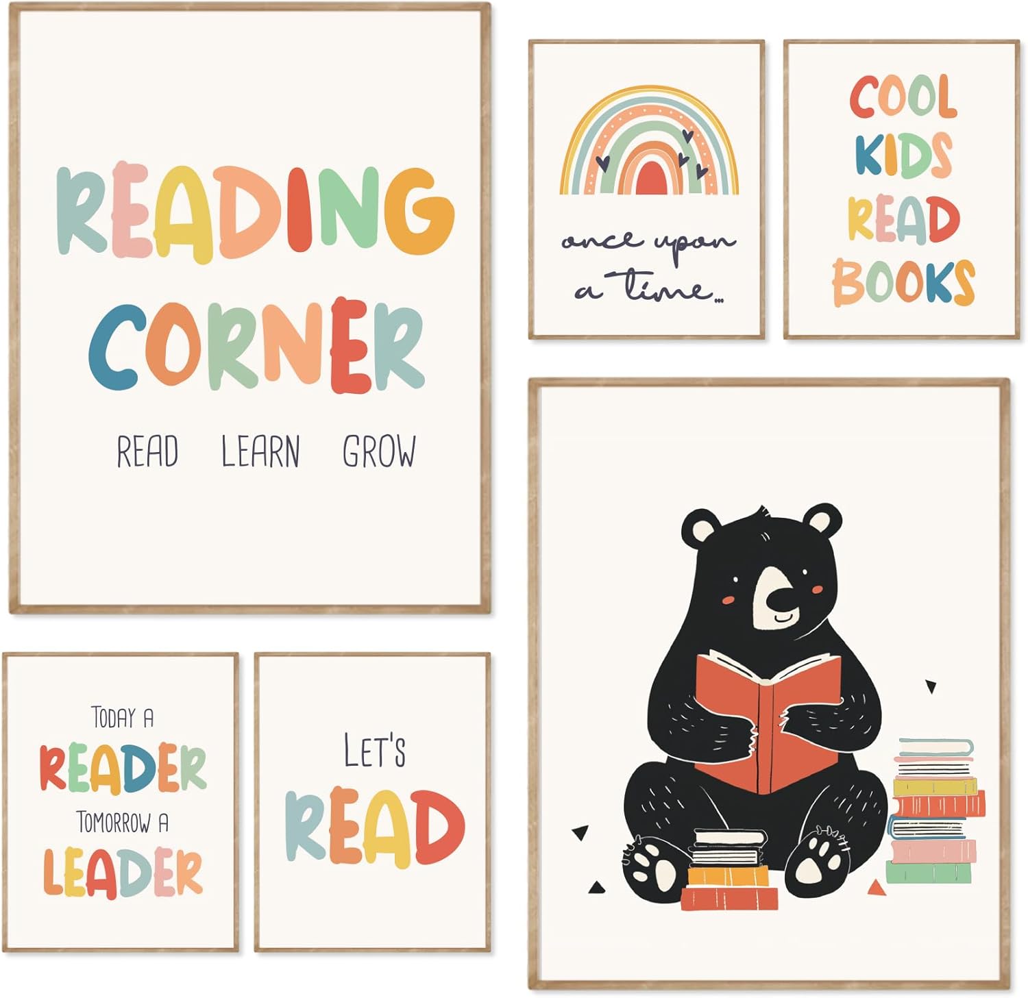 Amazon.com: KINYEYE 6PCS Boho Reading Corner Classroom Posters, Boho ...