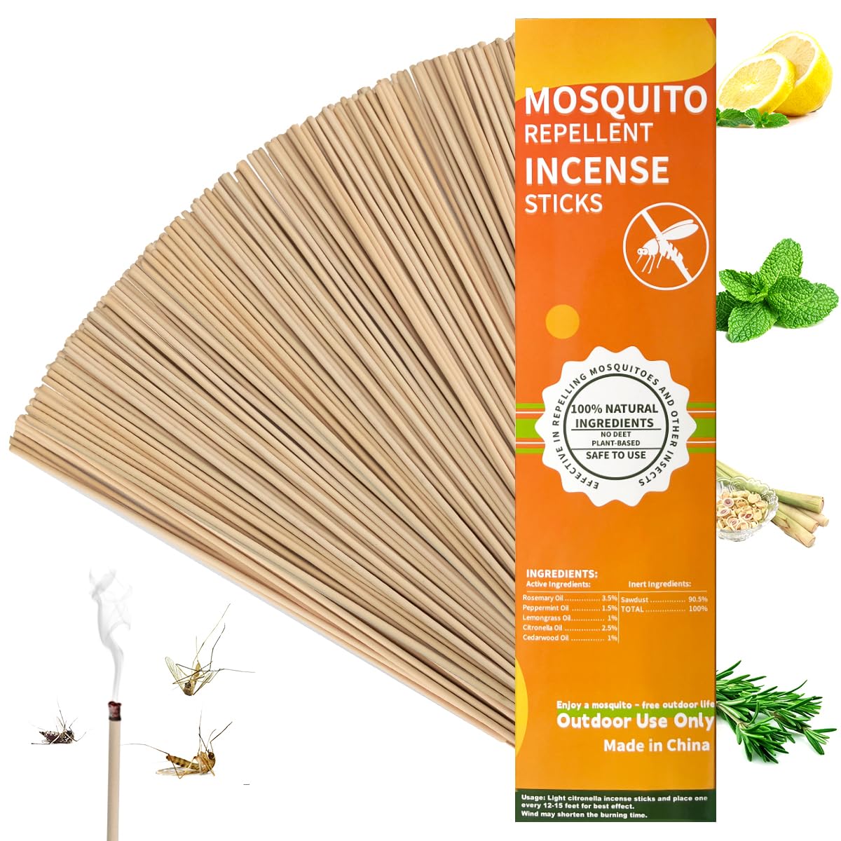 Amazon.com : 120 Pack Natural Mosquito Repellent, Mosquito Incense ...