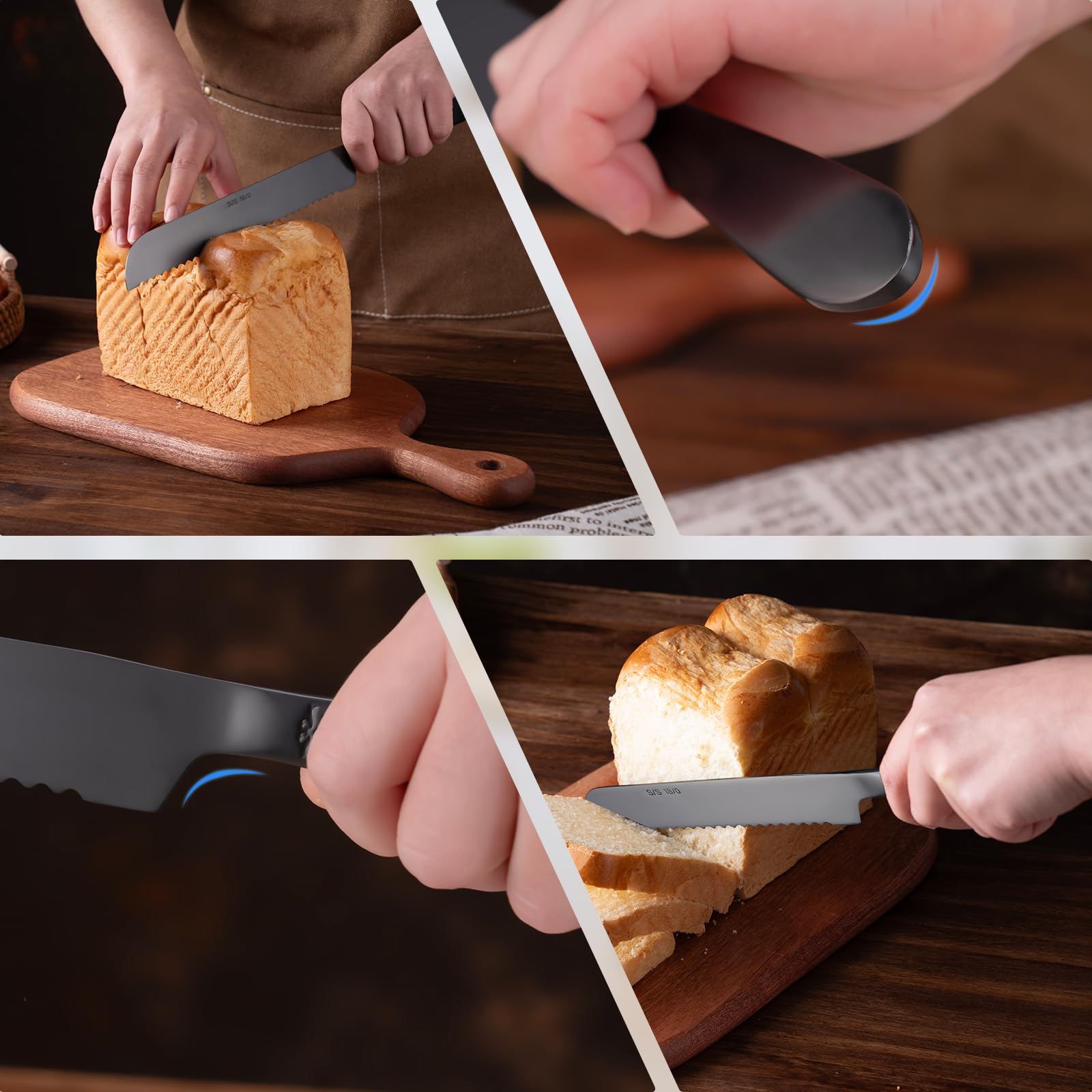 Snapklik.com : Bread Knife, 2 Piece 13 Inches Serrated Bread Knives ...