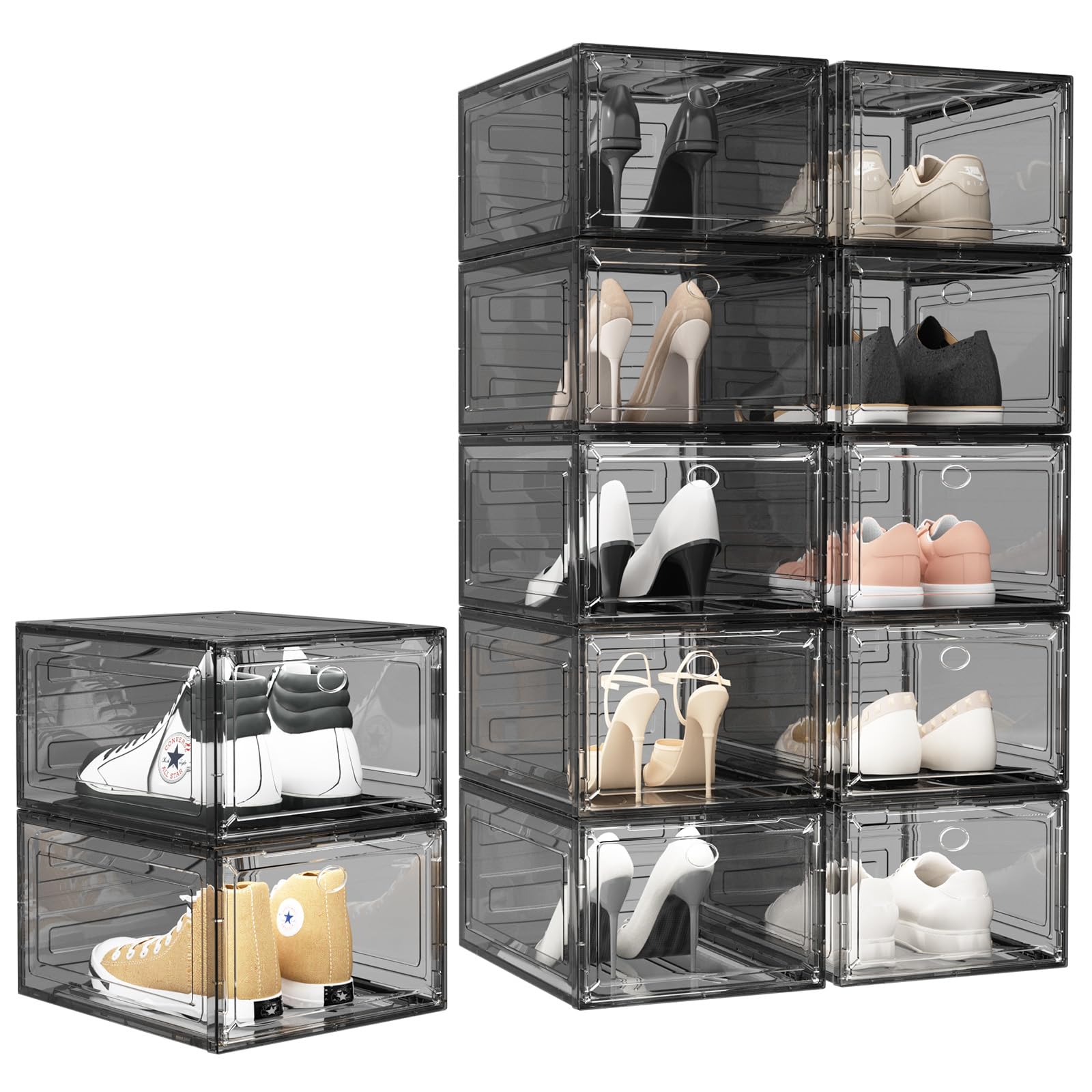 Snapklik.com : ARSTPEOE Upgrade Harder Solid Plastic Shoe Organizer