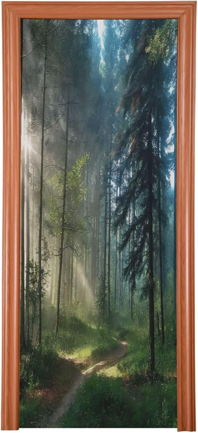 Amazon.com: FLildon Natural Scenery Forest Door Cover Decoration, Party ...