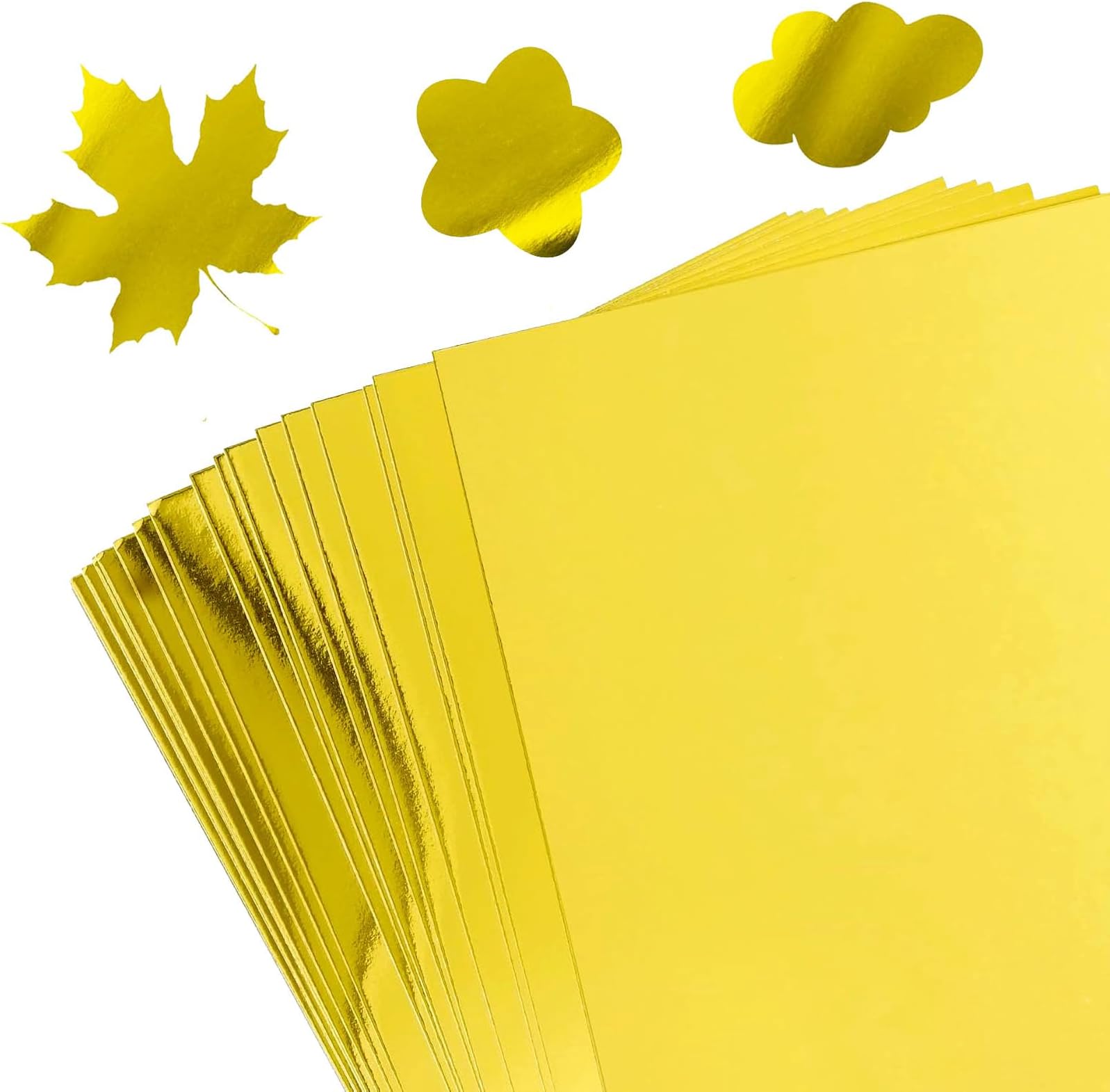 A4 Gold Mirror Card, 20 Sheets 250gsm Golden Mirror Cardstock Paper for ...