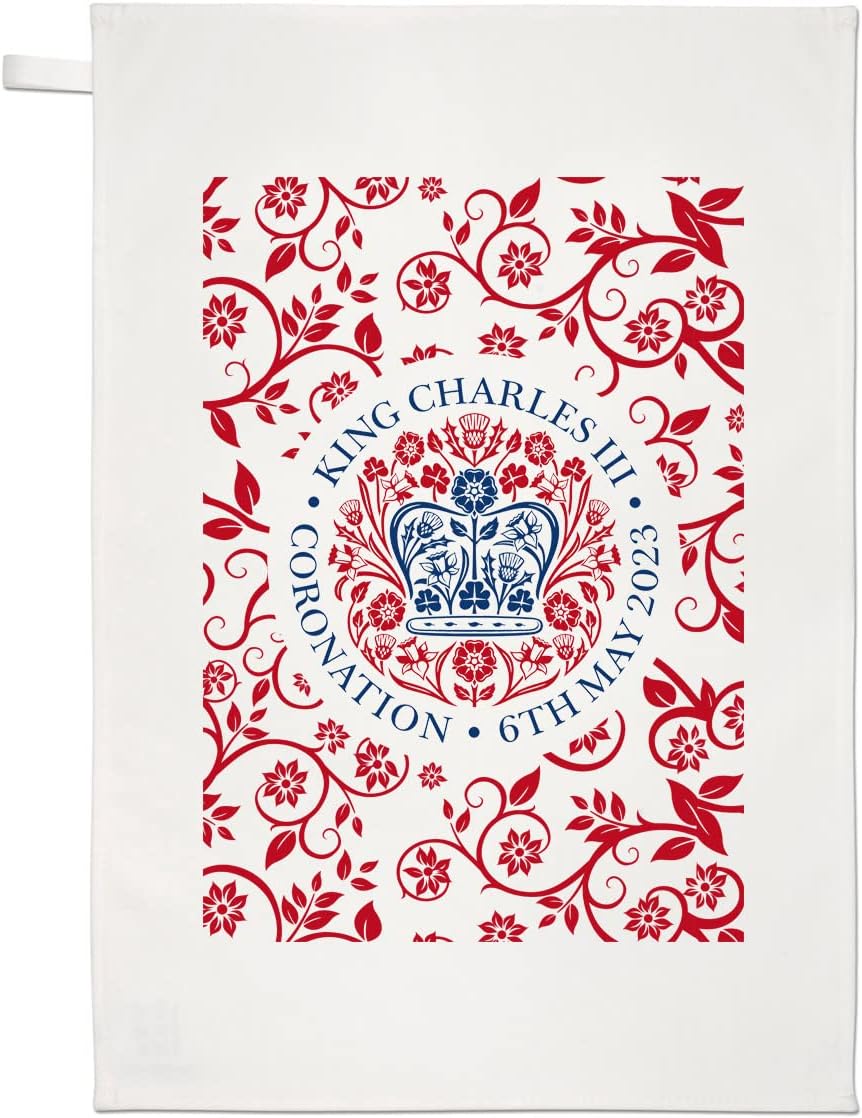 Pattern Coronation Emblem King Charles III Tea Towel Dish Cloth King's ...
