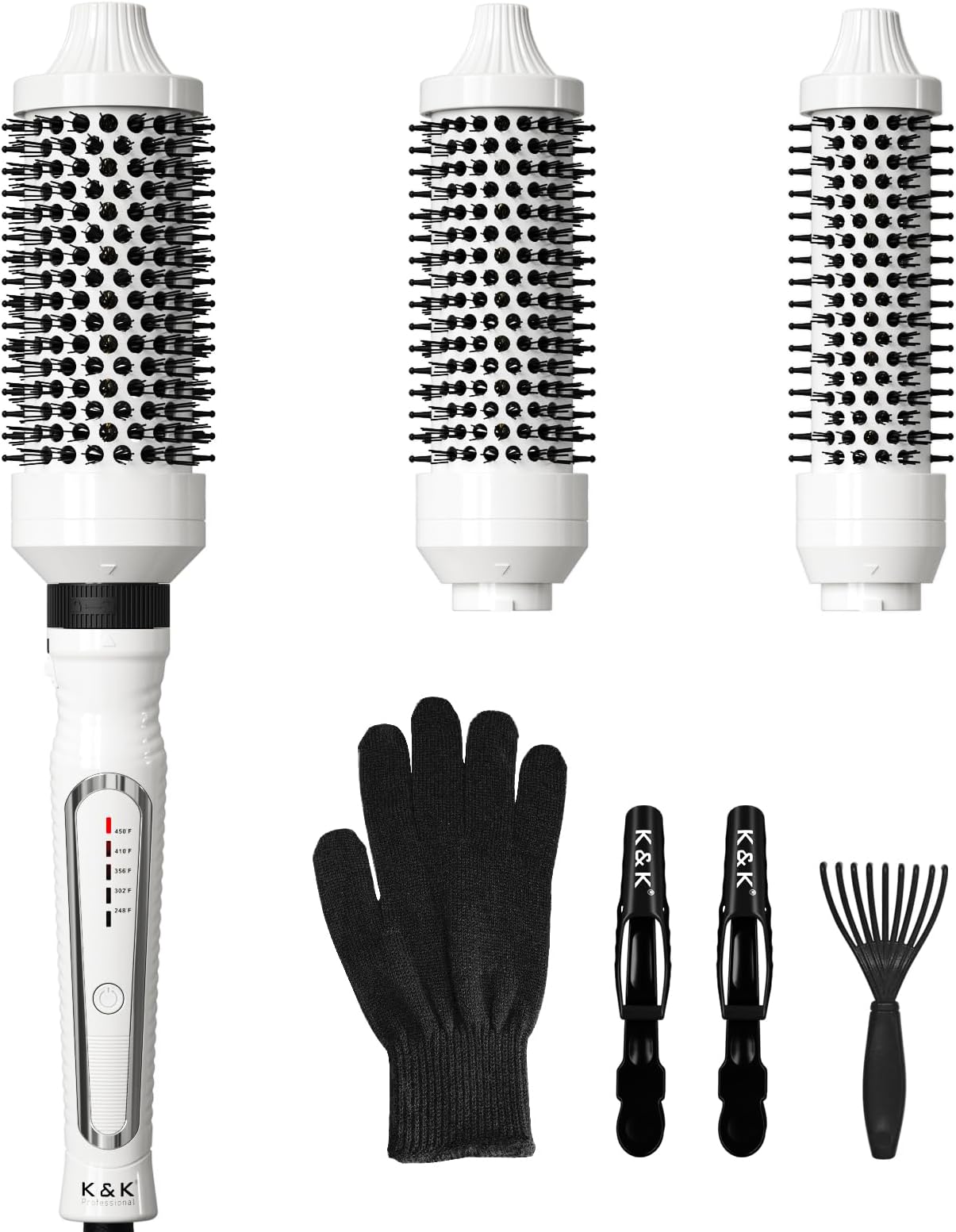 Amazon.com : K&K 3 in 1 Thermal Brush Set, Ceramic Hot Brush, Fast ...
